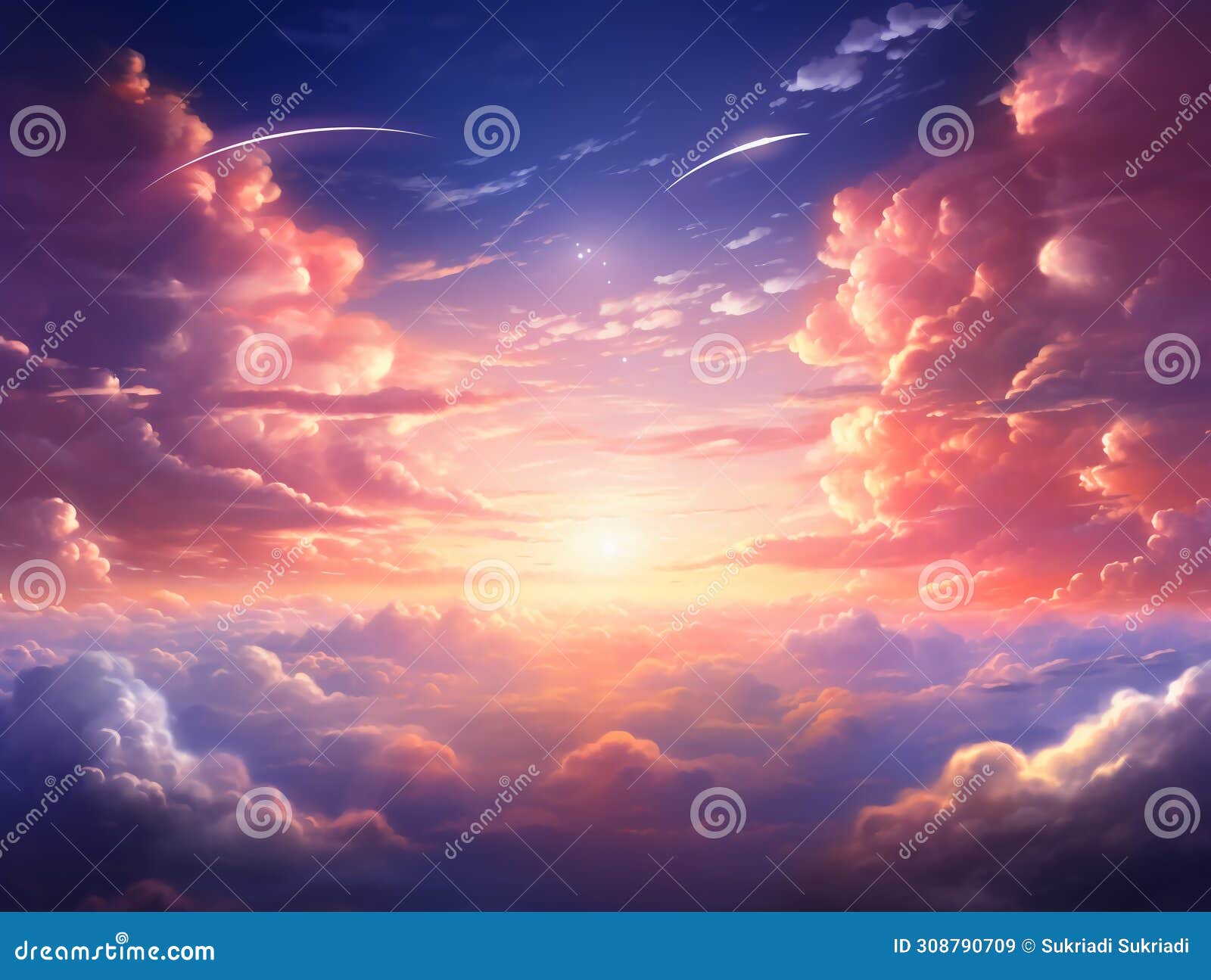 Celestial Dreams: Dreamy Sky-Themed PowerPoint Background Stock Image ...