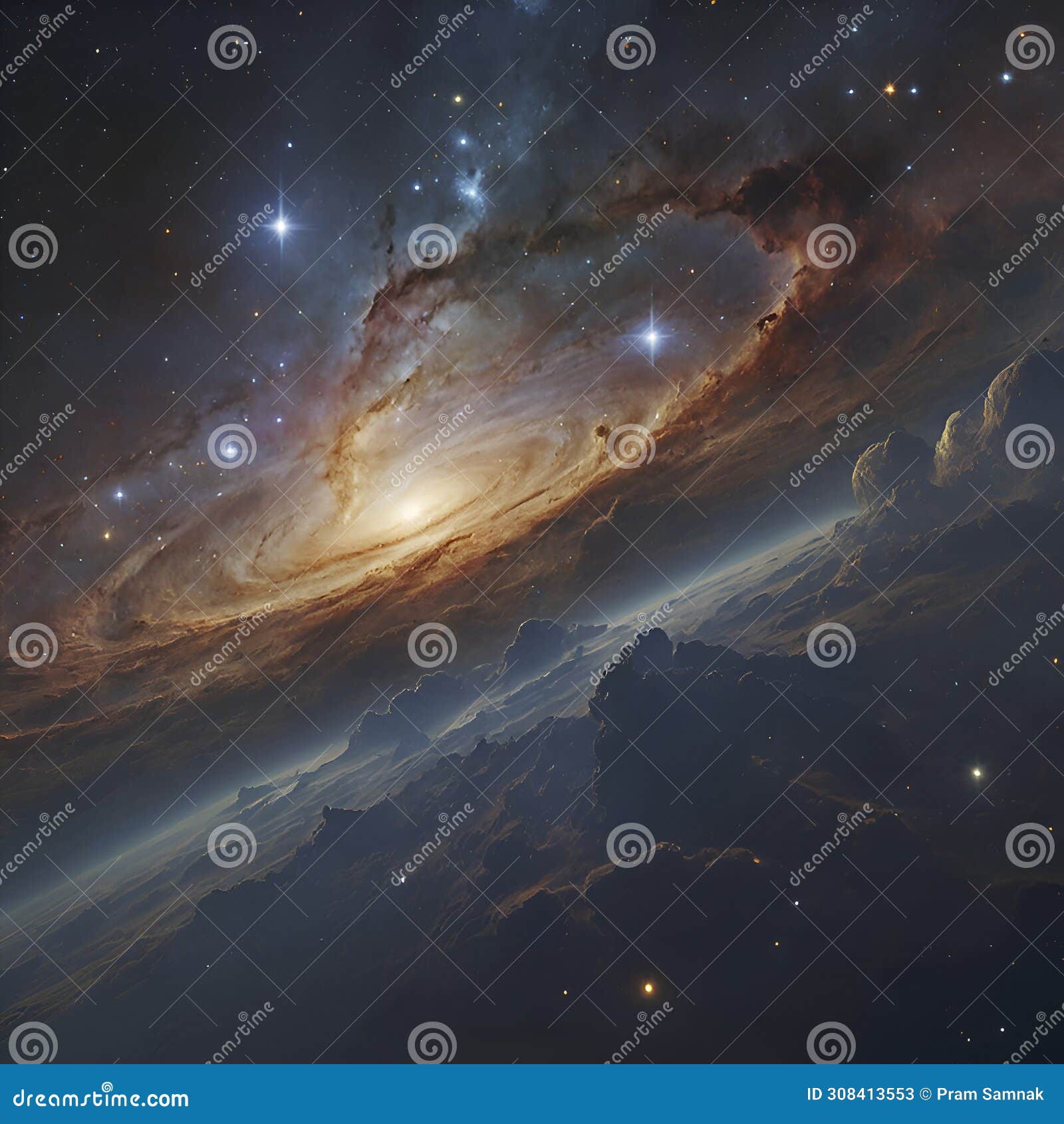 Celestial Dreamscape with Stars, Galaxies, and Nebulae. AI-Generated ...