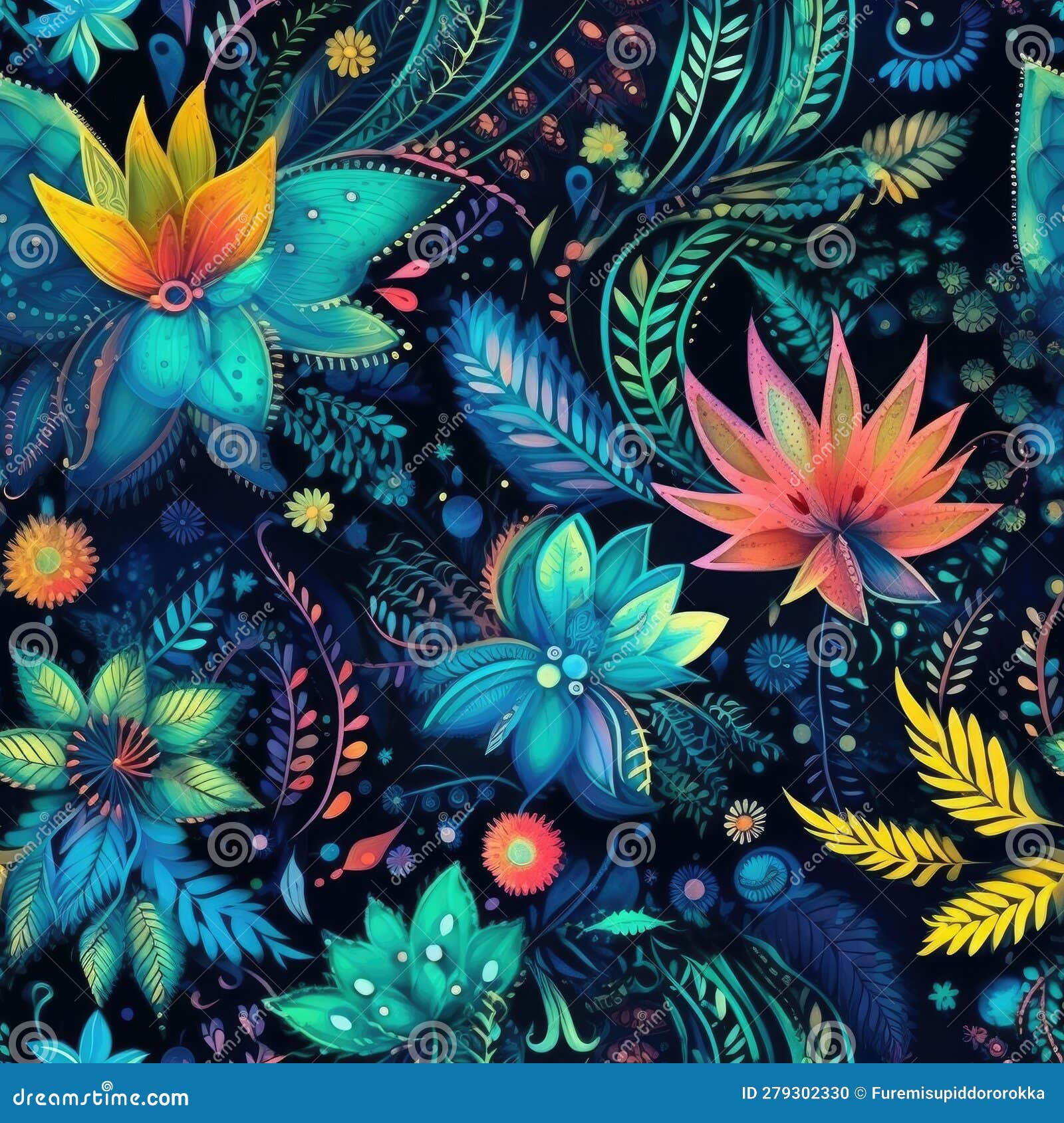 Celestial Elements with Earthly Botanical Elements Like Flowers, Plants ...