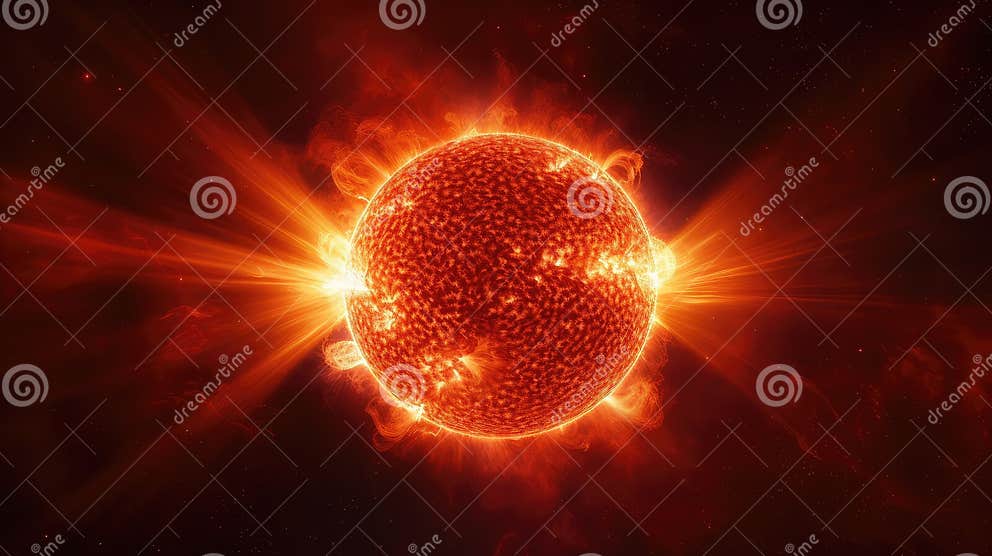 Celestial exploding sun stock illustration. Illustration of exploding ...