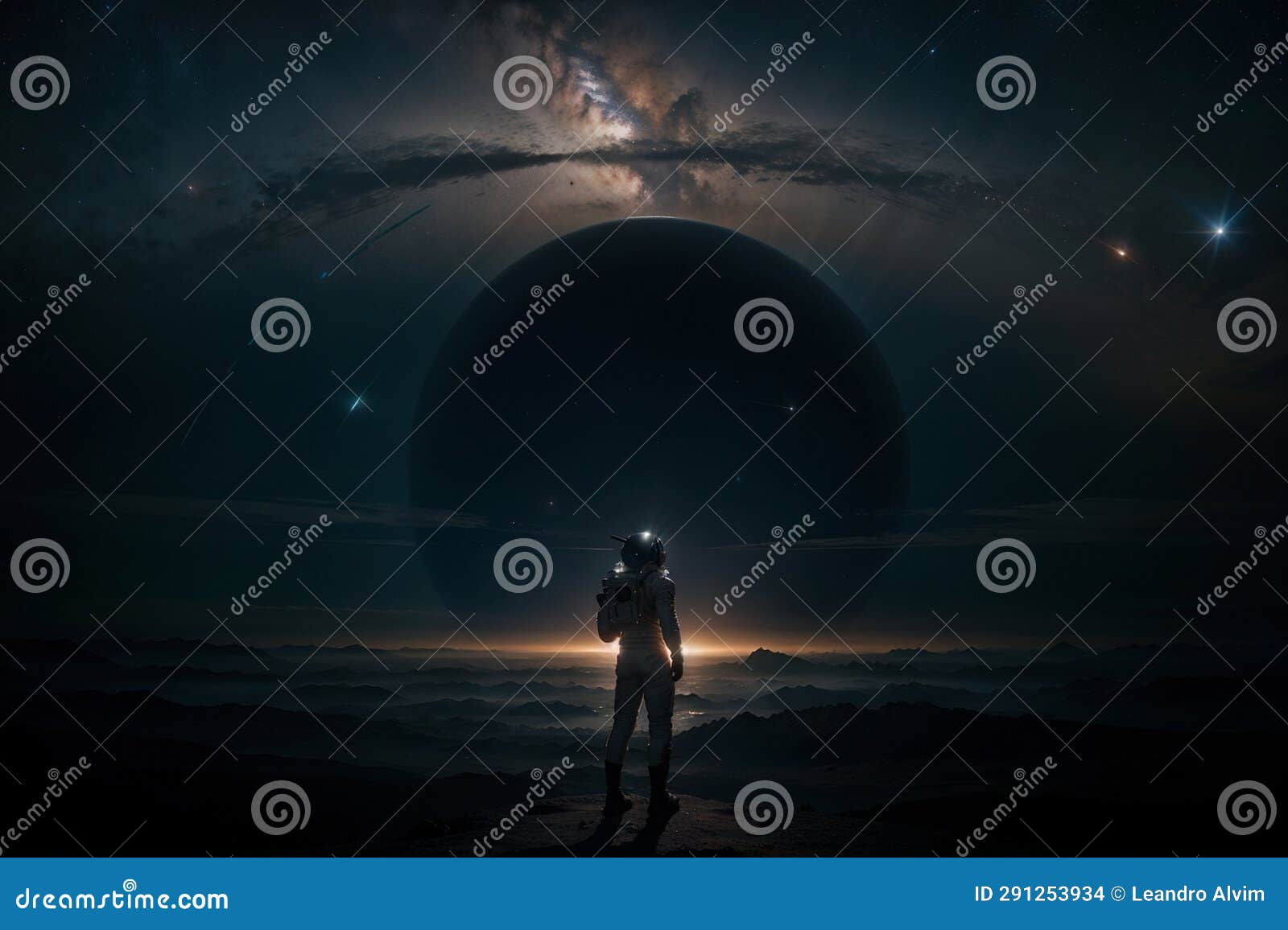 Celestial Exploration an Astronaut Amidst Planets and Nebulae.AI ...