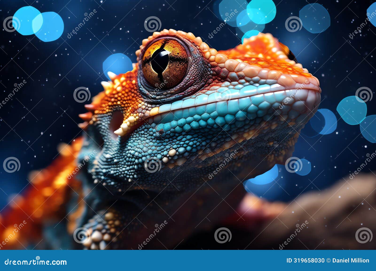 Celestial Gecko Scales Fantasy Sky Night Gazing Stock Illustration ...