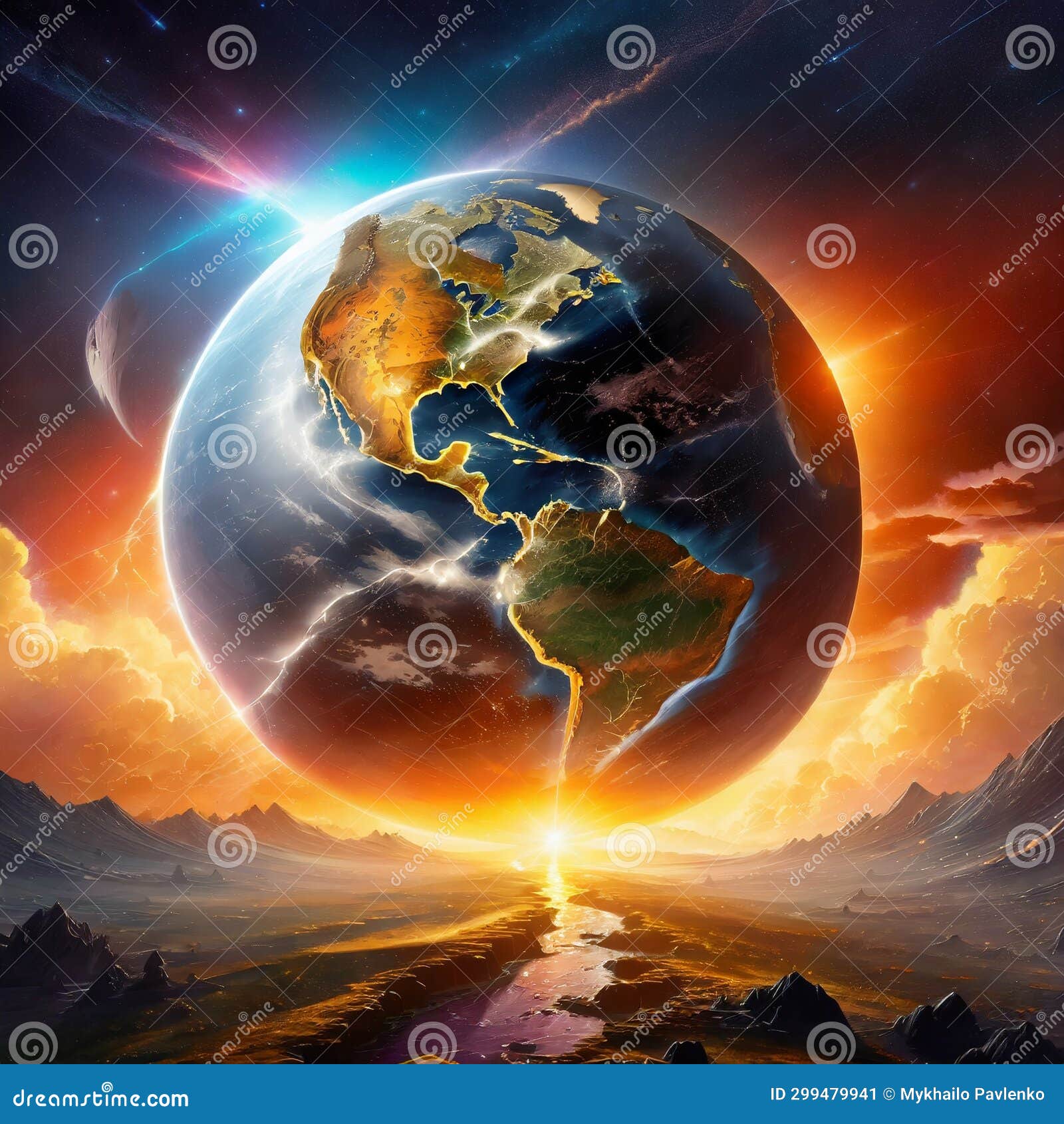 Celestial Gem: a Stunning View of Earth from the Cosmos Stock ...