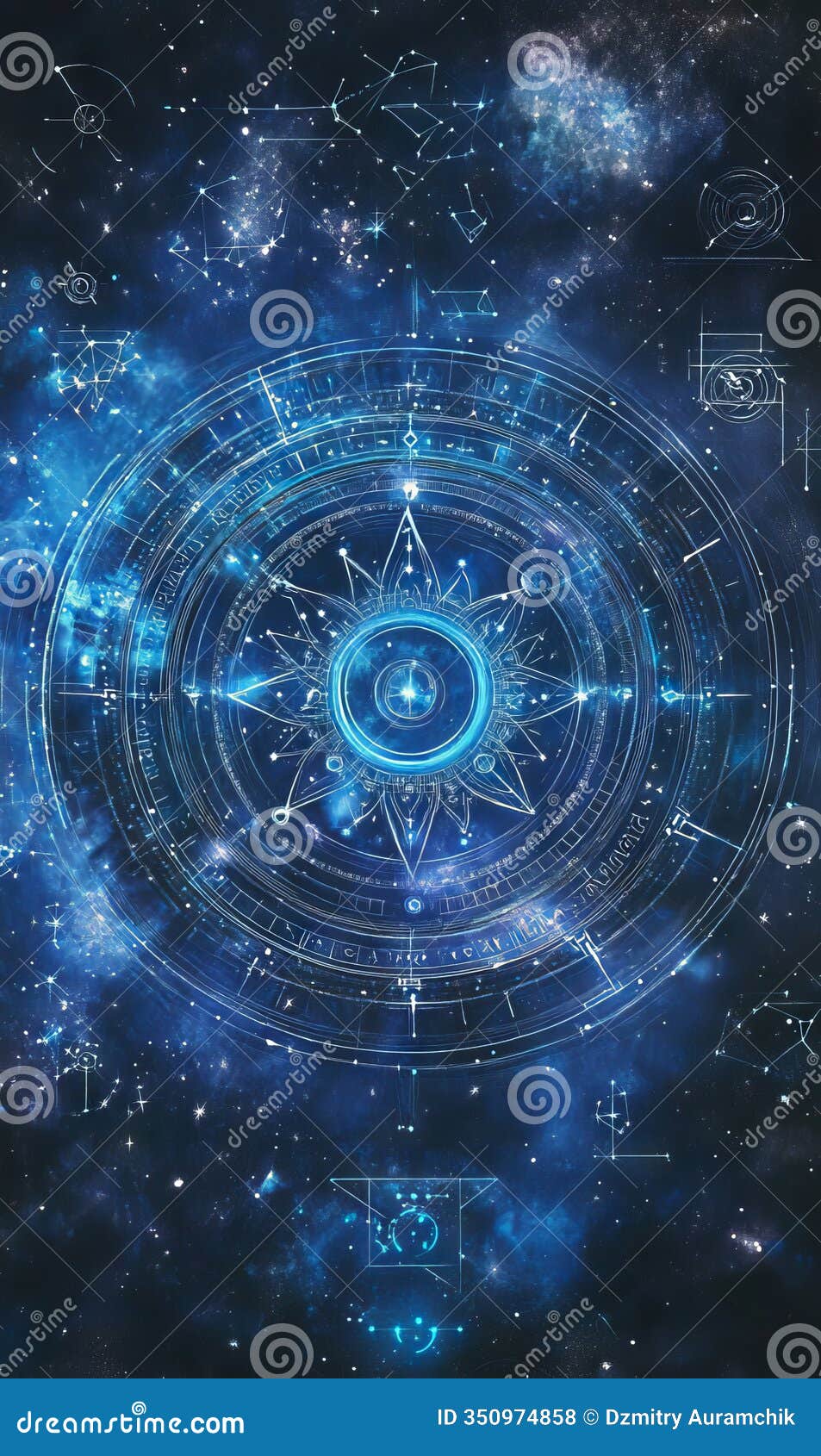 A Celestial Guide Featuring Constellations Set Against a Blue Backdrop ...