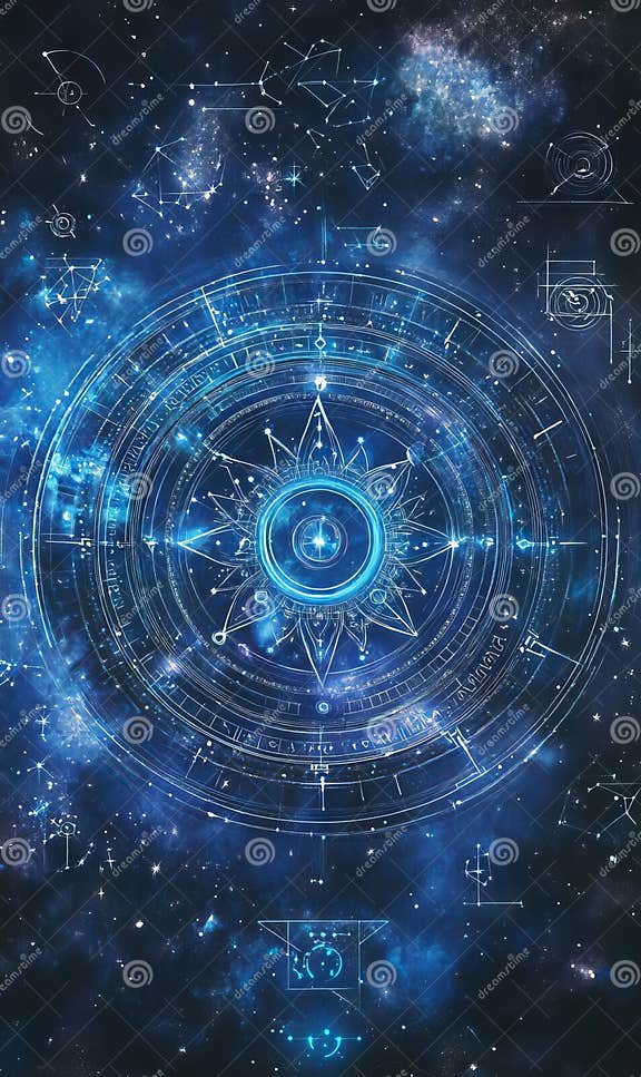 A Celestial Guide Featuring Constellations Set Against a Blue Backdrop ...