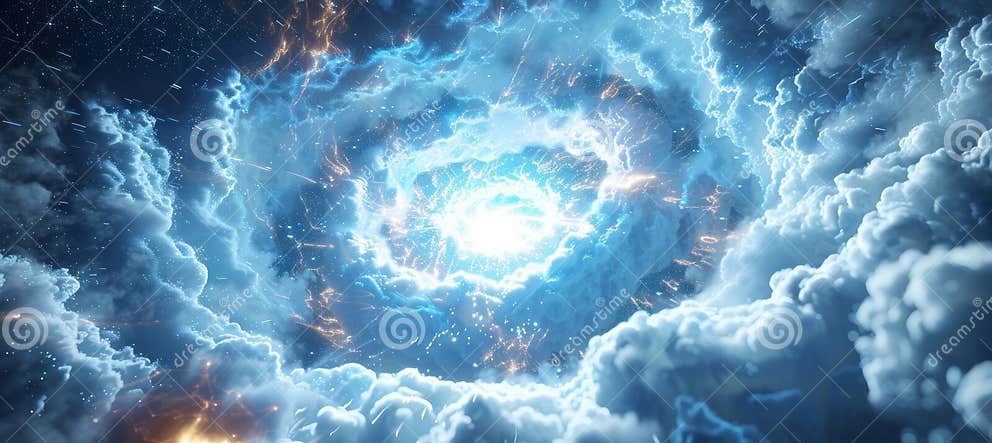 Celestial Maelstrom Cosmic Vortex of Swirling, Tempestuous Clouds with ...