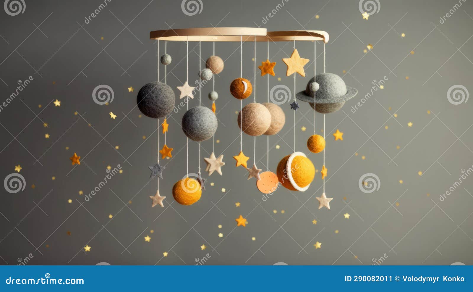 A Celestial Mobile with Planets and Stars. Generative Ai Stock Image ...