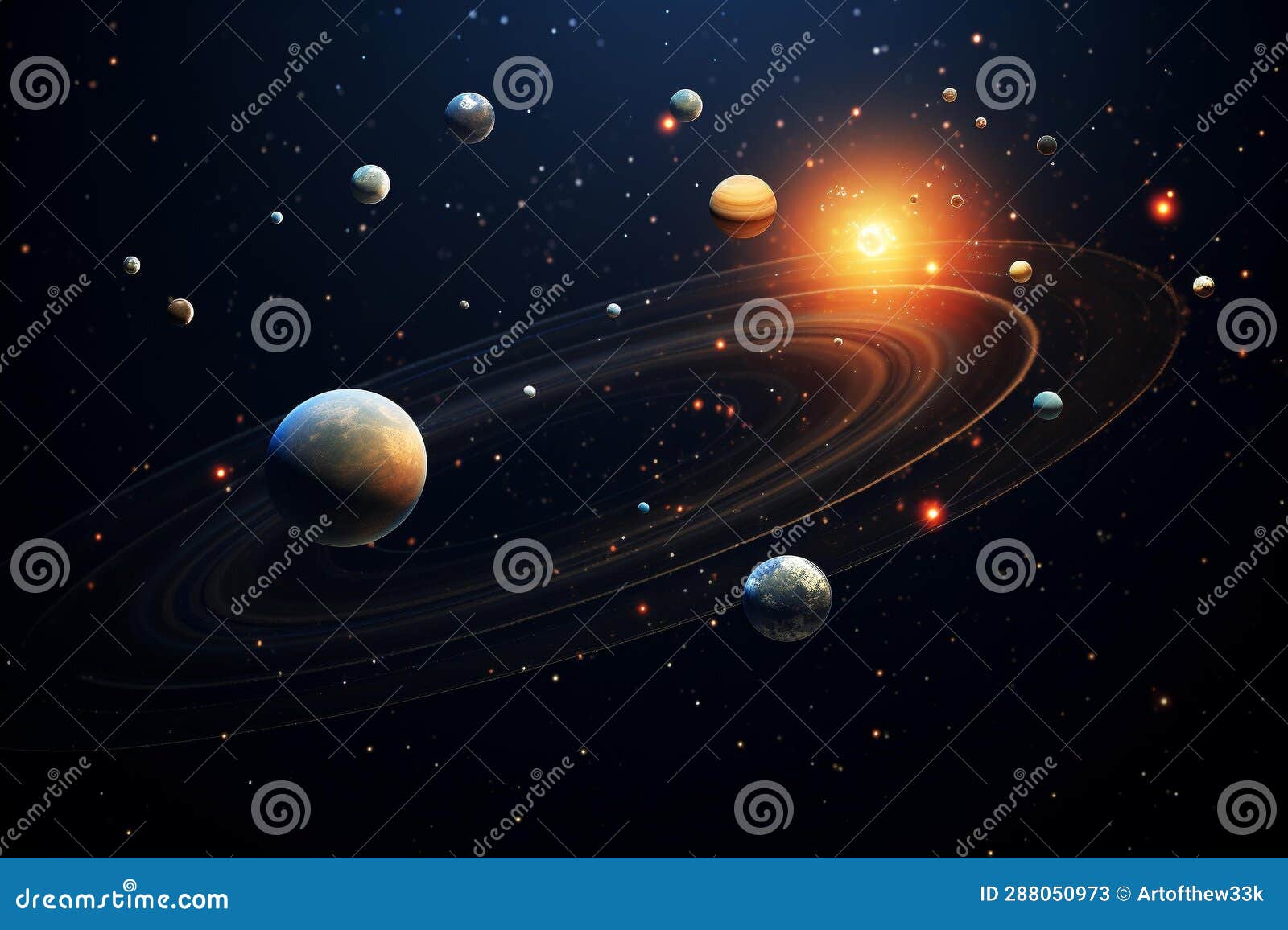 Celestial Orbits: Realistic 3D Illustration of Planetary Motion in ...