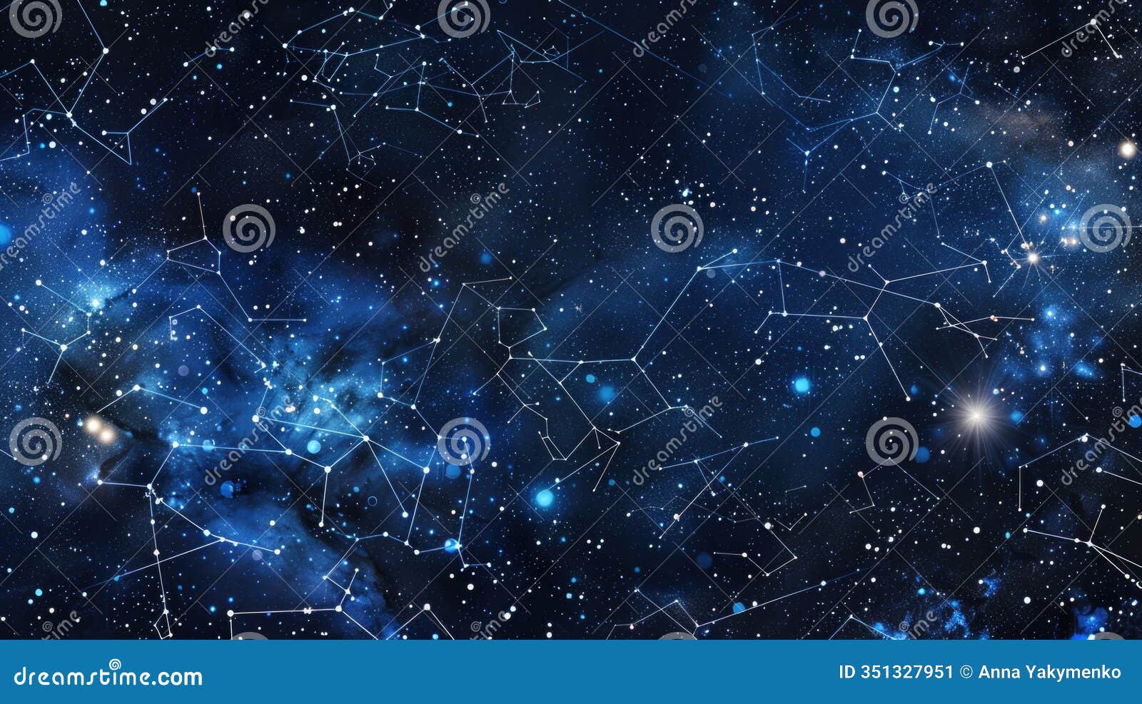 Celestial Patterns: Stunning Constellation Map On A Starry Night Sky ...