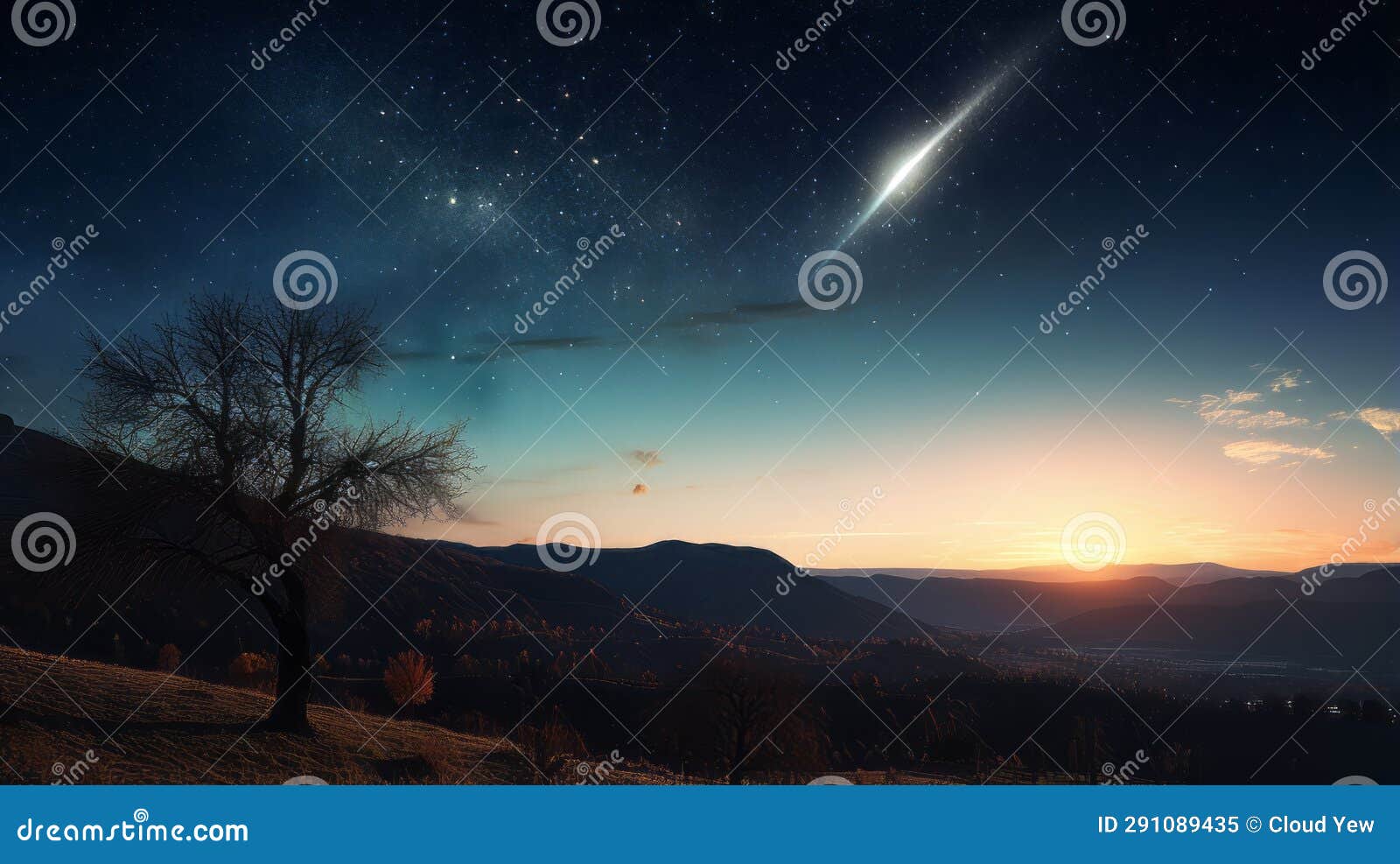 Celestial phenomenon comet stock illustration. Illustration of starry ...
