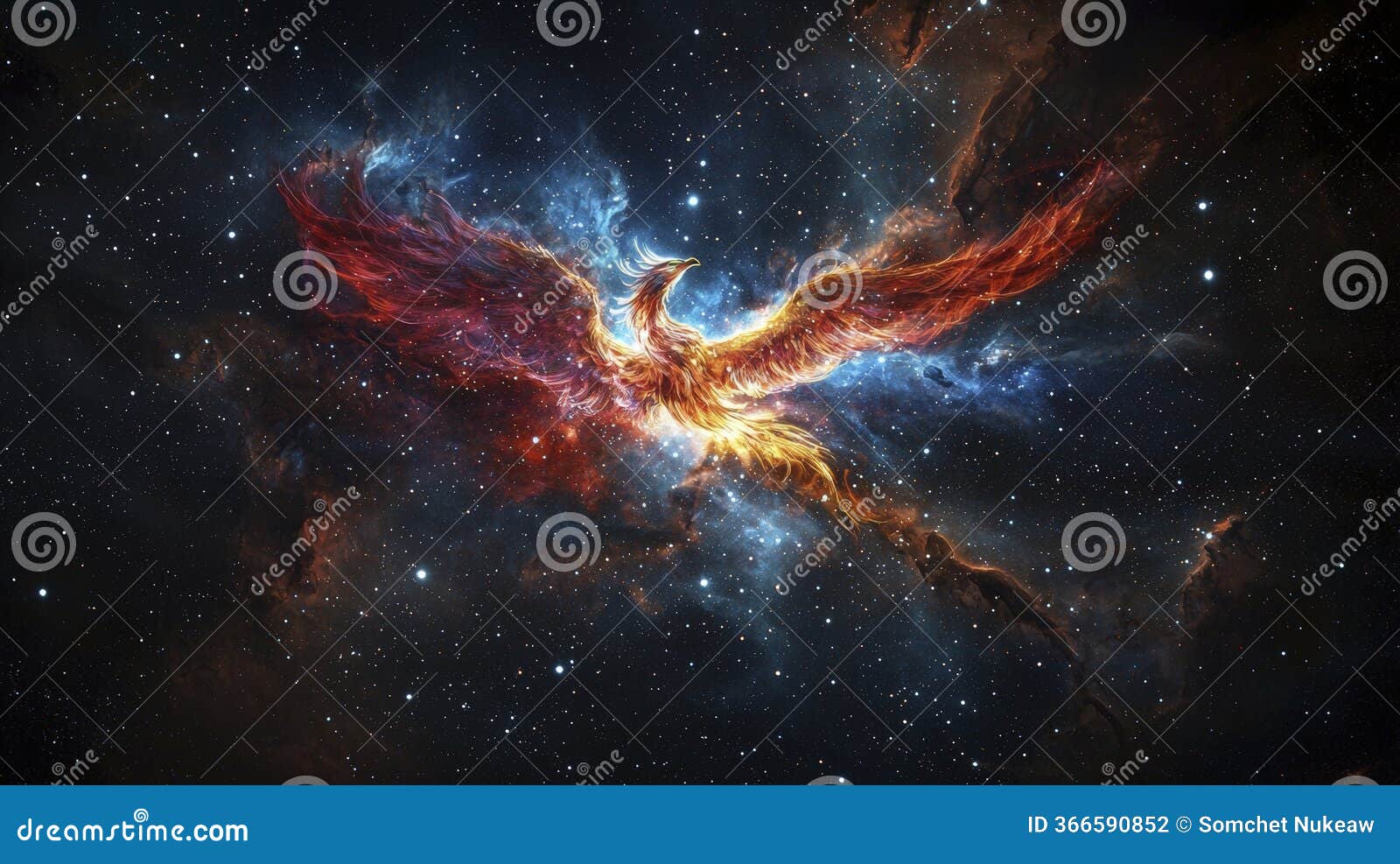 Phoenix Constellation . Starry Night Sky. Zodiac Sign. Cluster Of Stars ...