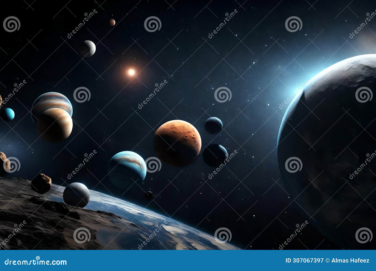 Celestial Reverie: Abstract Space Background with Revolving Nebulae and ...