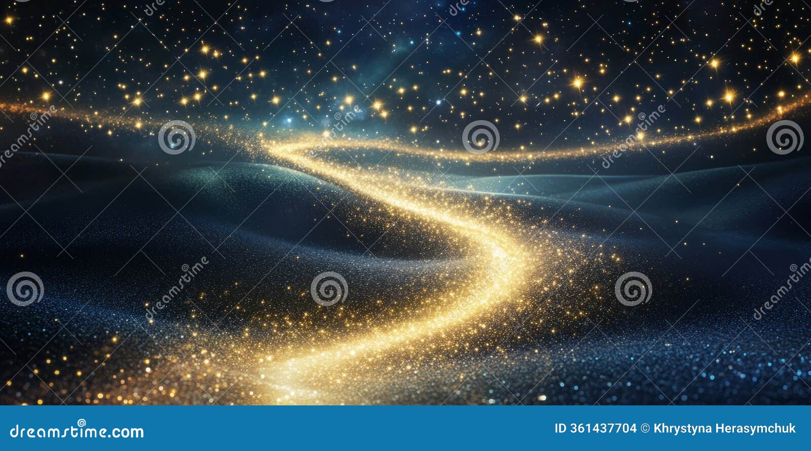 Celestial River of Stars Flowing through Deep Space, Forming a Luminous ...