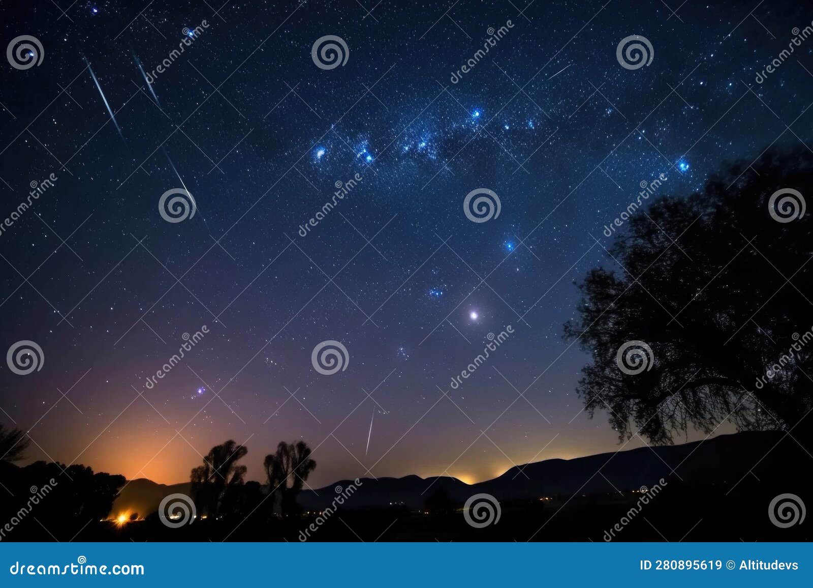 A Celestial Scene, with Planets and Stars Visible in the Night Sky ...