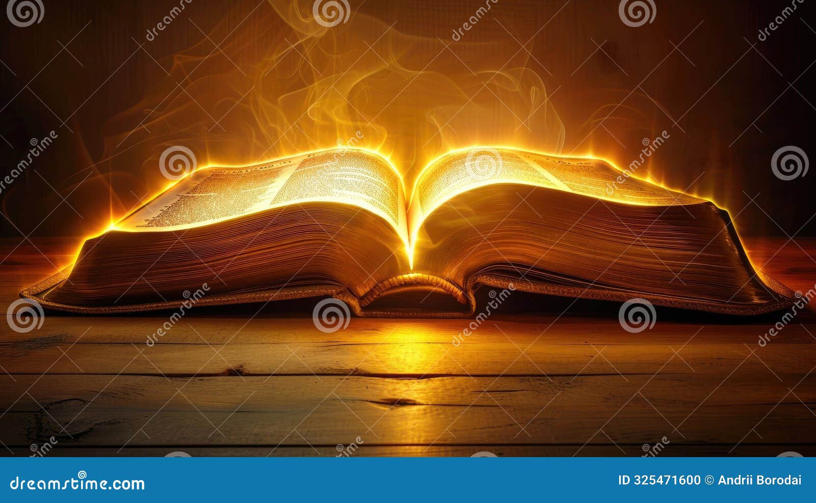 Celestial Scripture: Glowing Pages of Divine Wisdom. Stock Illustration ...