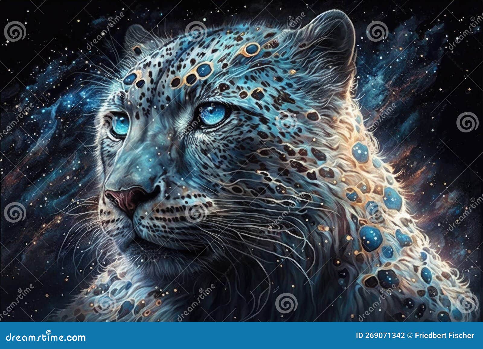Celestial Snow Leopard, Ounce Vision, Psychedelic Imaginary Creature ...
