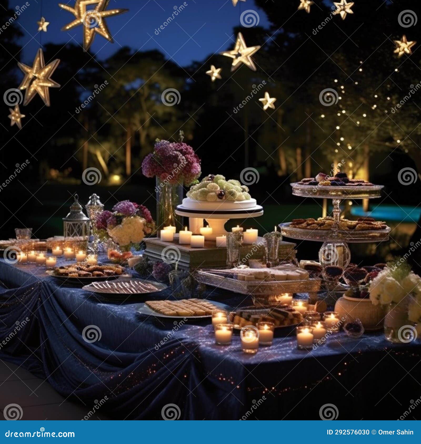 Celestial Soiree: a Reception Buffet Under the Stars Stock Photo ...