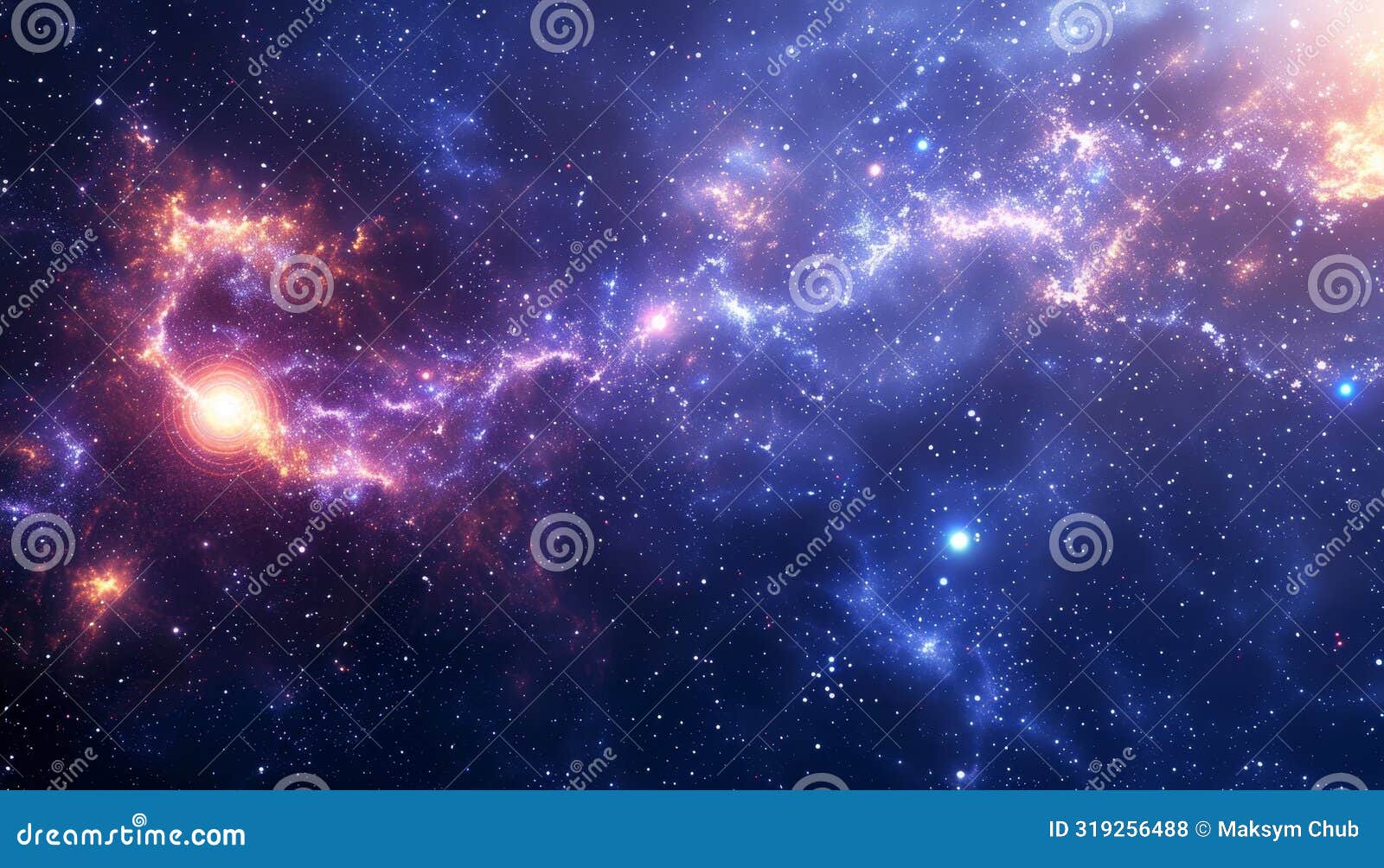 Celestial Spectrum Digital Art With Deep Blue Background And Colorful ...