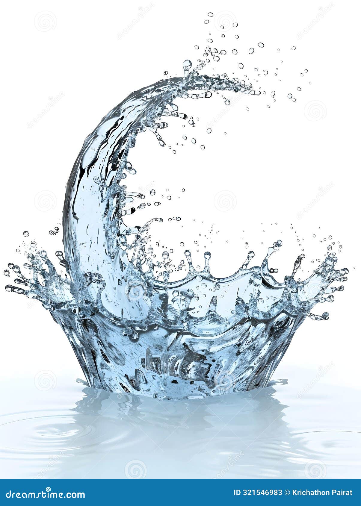 Elegant 3D Rendered Hummingbird Emerging from Water Splash on White ...