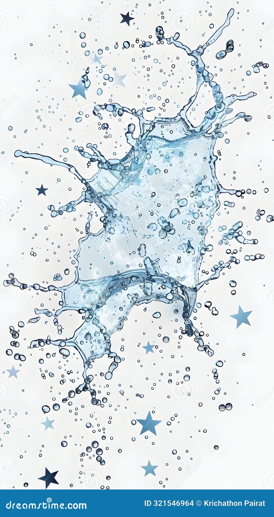 Elegant 3D Rendered Hummingbird Emerging from Water Splash on White ...