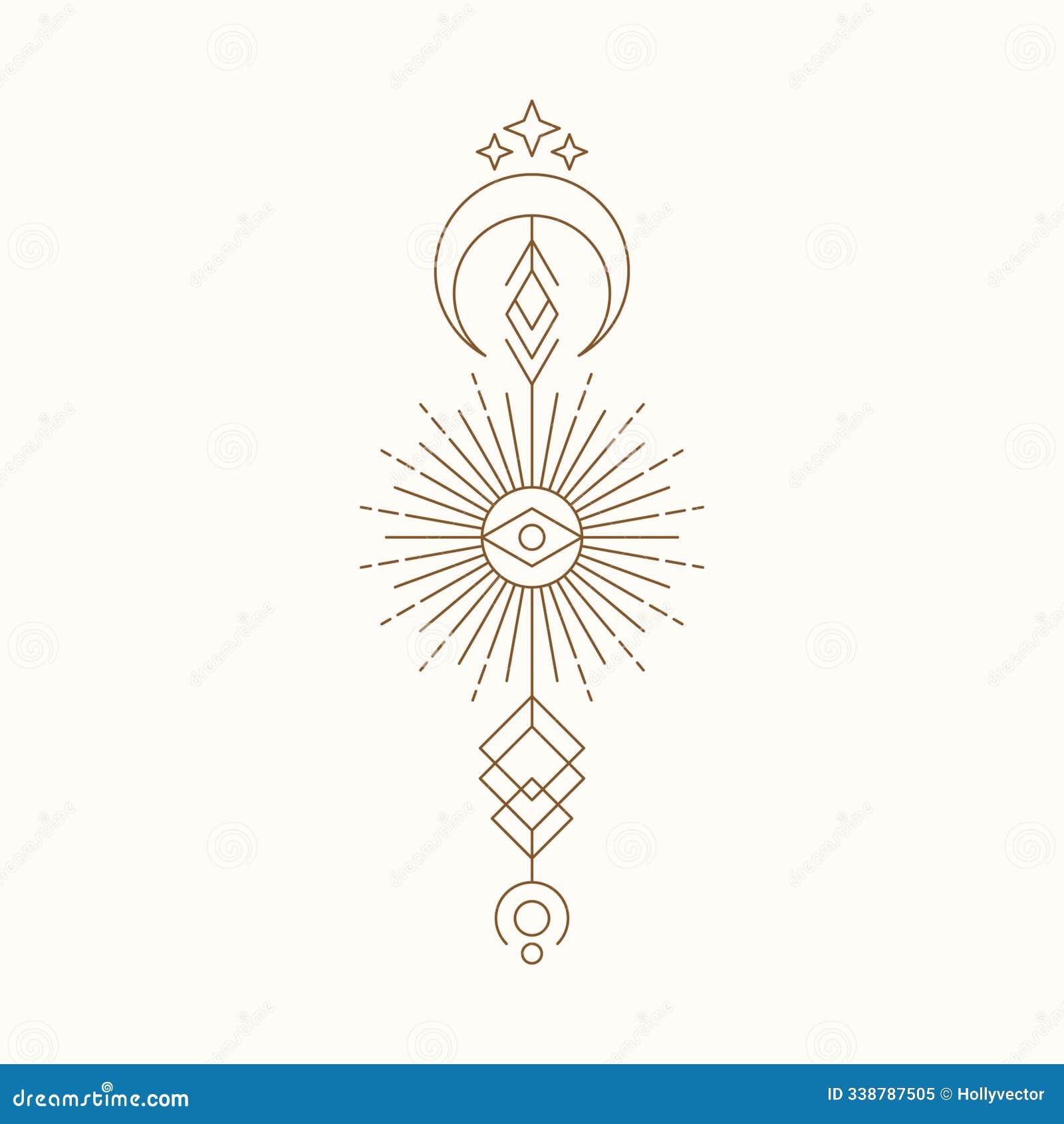 Celestial Symbols, Thin Line Spiritual Illustration. Magic Occult ...