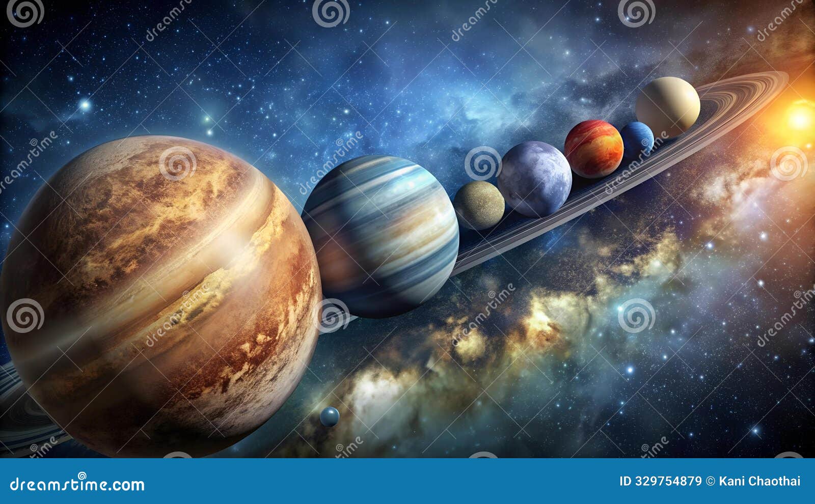 Celestial Symphony: a Cosmic Alignment of Planets Generative AI Stock ...