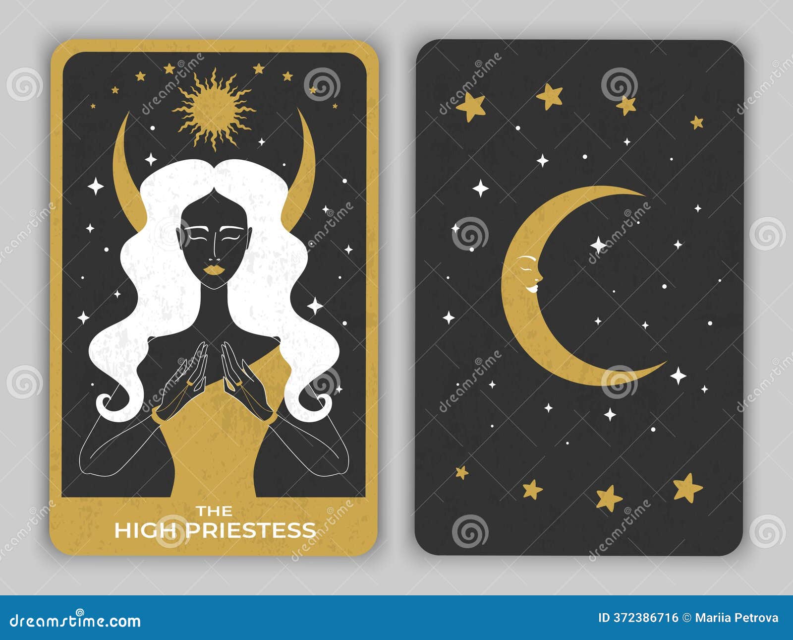 Celestial Tarot Card Of Major Arcana With Reverse Side. Tarot Symbol ...