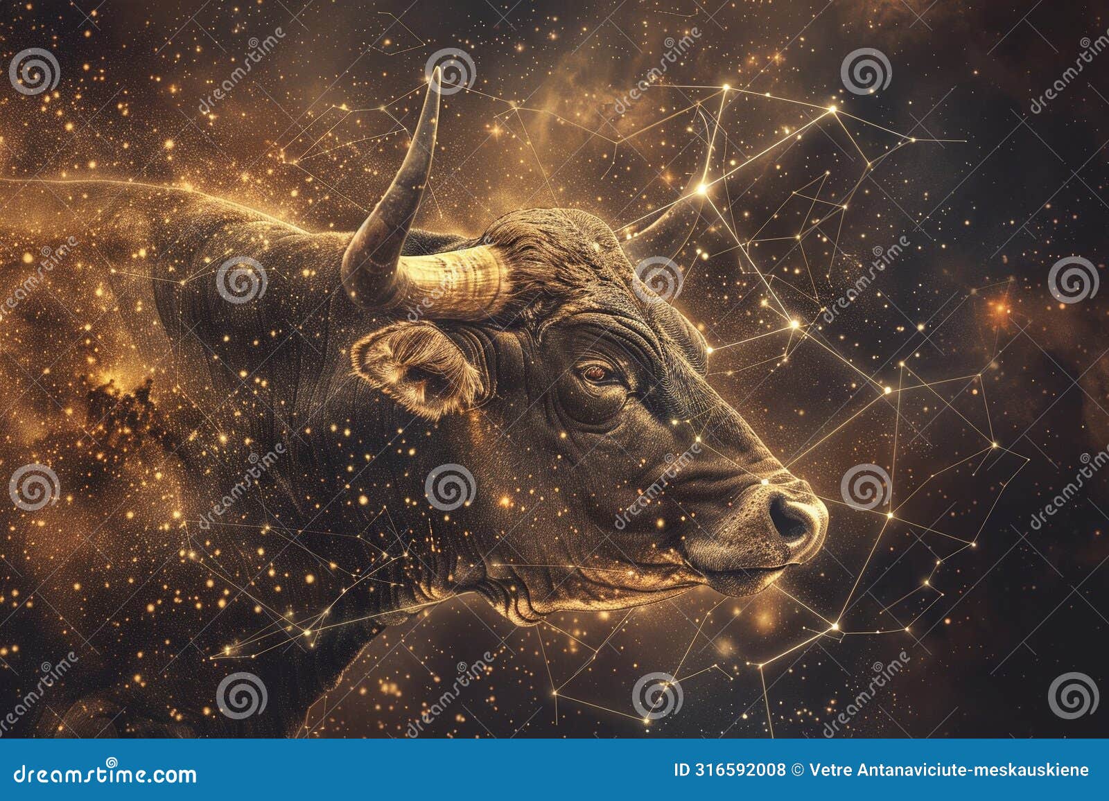 Celestial Taurus Constellation Art Stock Photo - Image of galaxy ...
