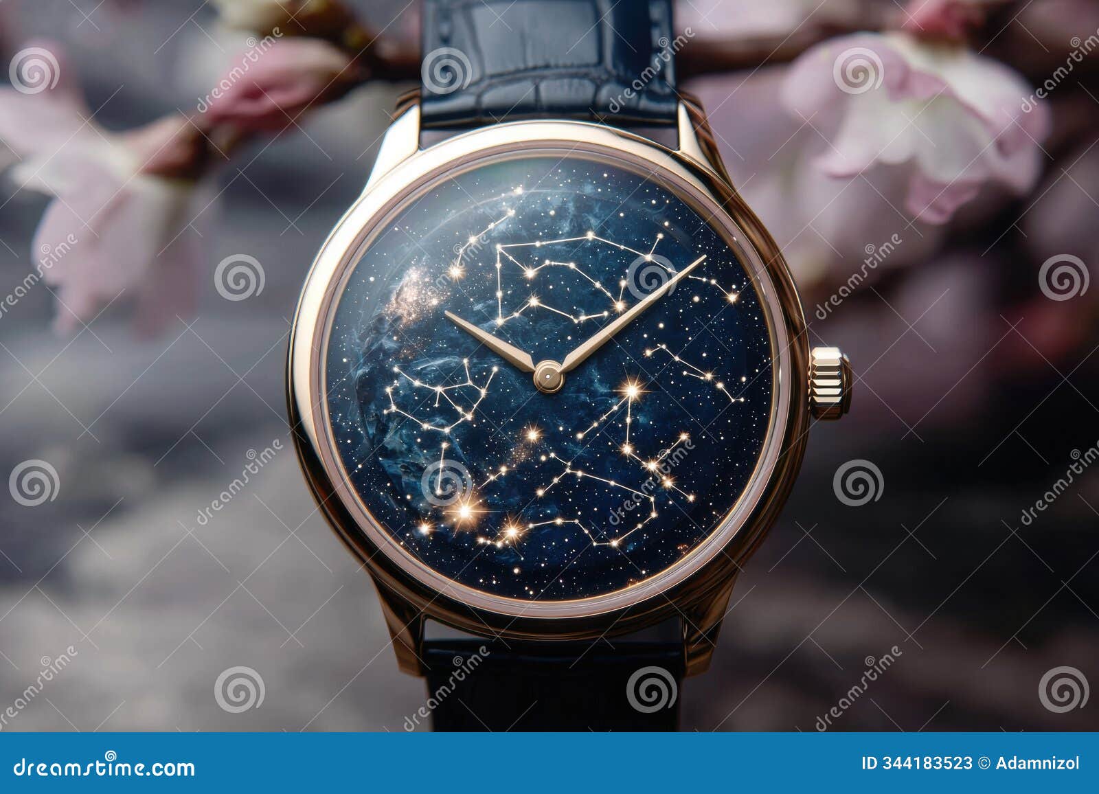 Celestial Watch with Starry Night Sky Stock Illustration - Illustration ...