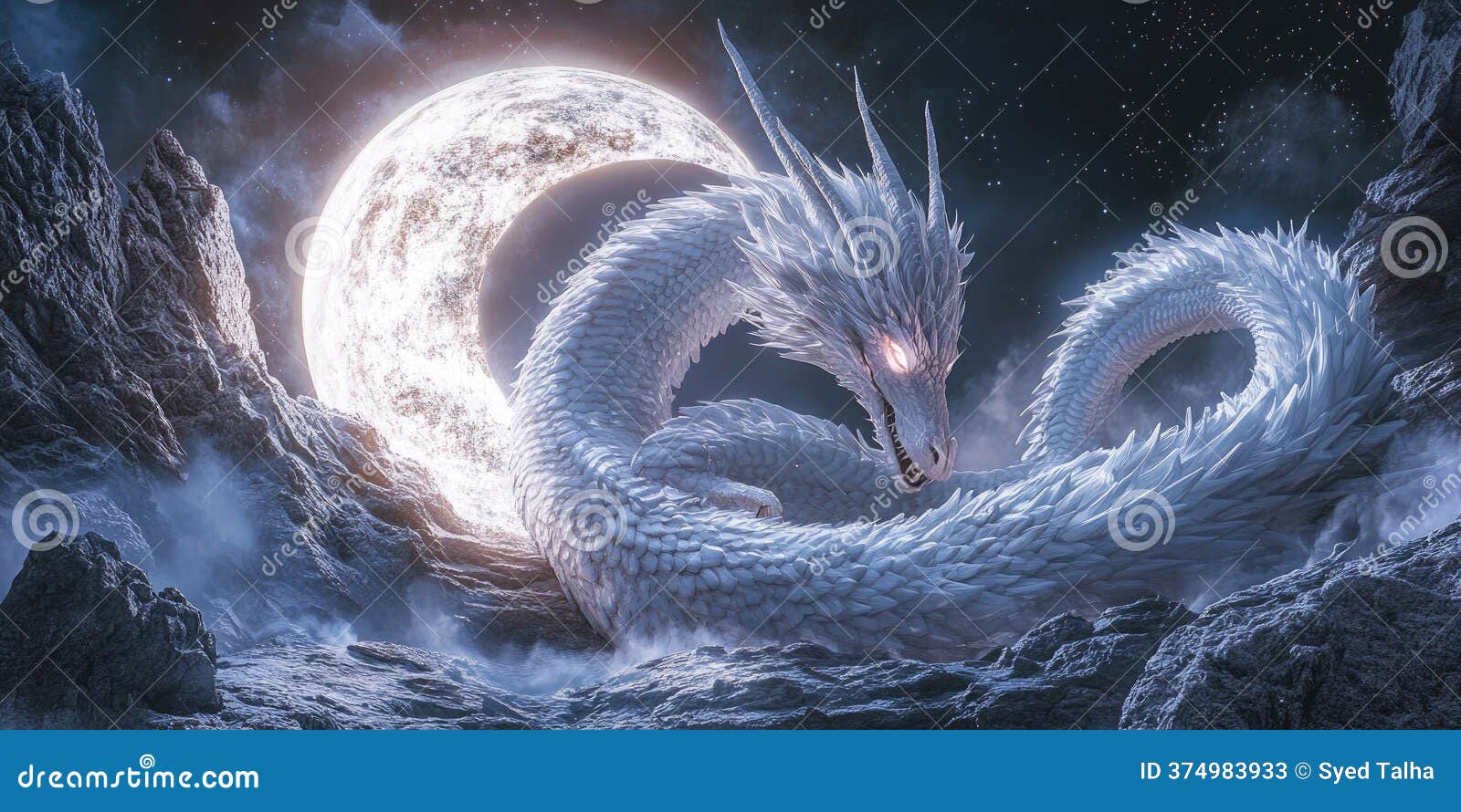 Mythical Fantasy Colorful Dragon,blue Purple Color, Isolated In White ...