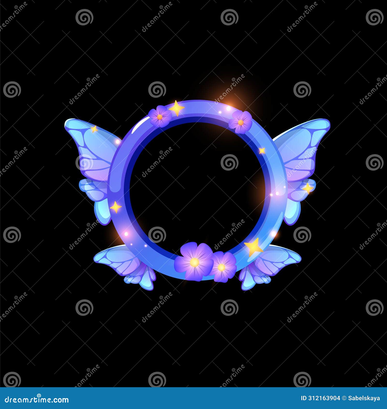 Celestial Winged Avatar Frame Vector Illustration Stock Vector ...