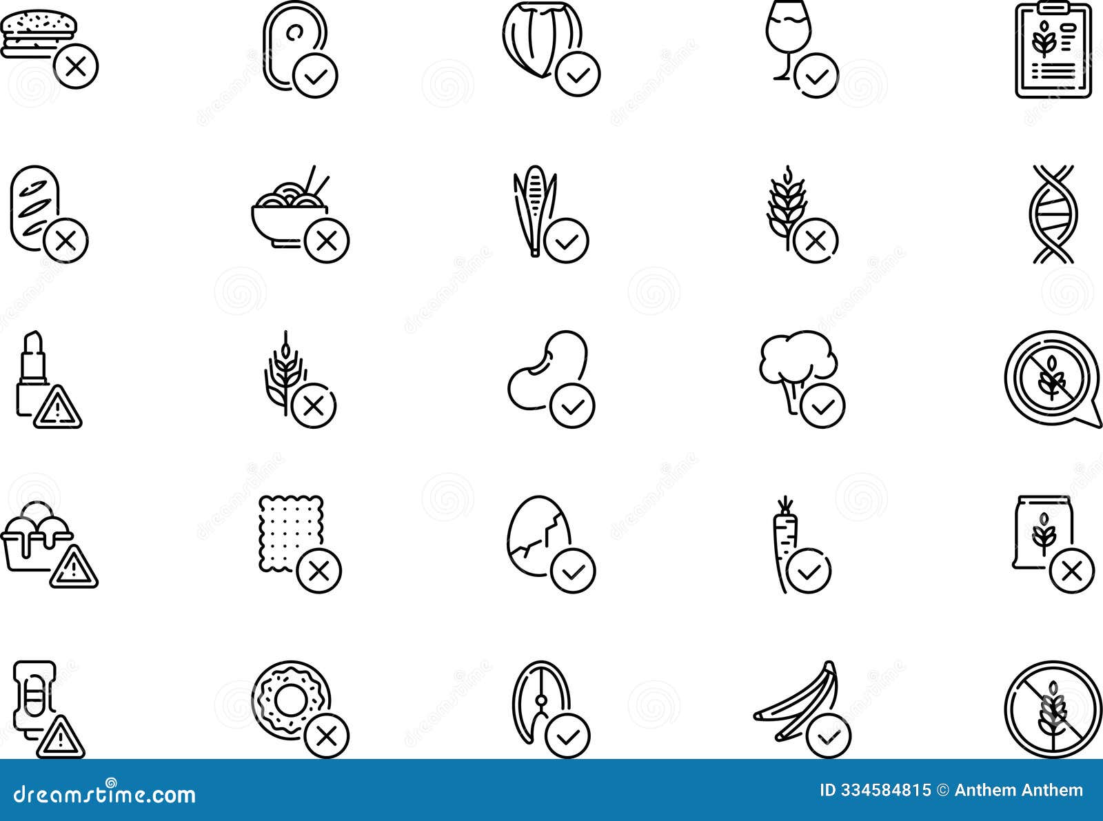 Celiac Icons Collection is a Vector Illustration with Editable Stroke ...