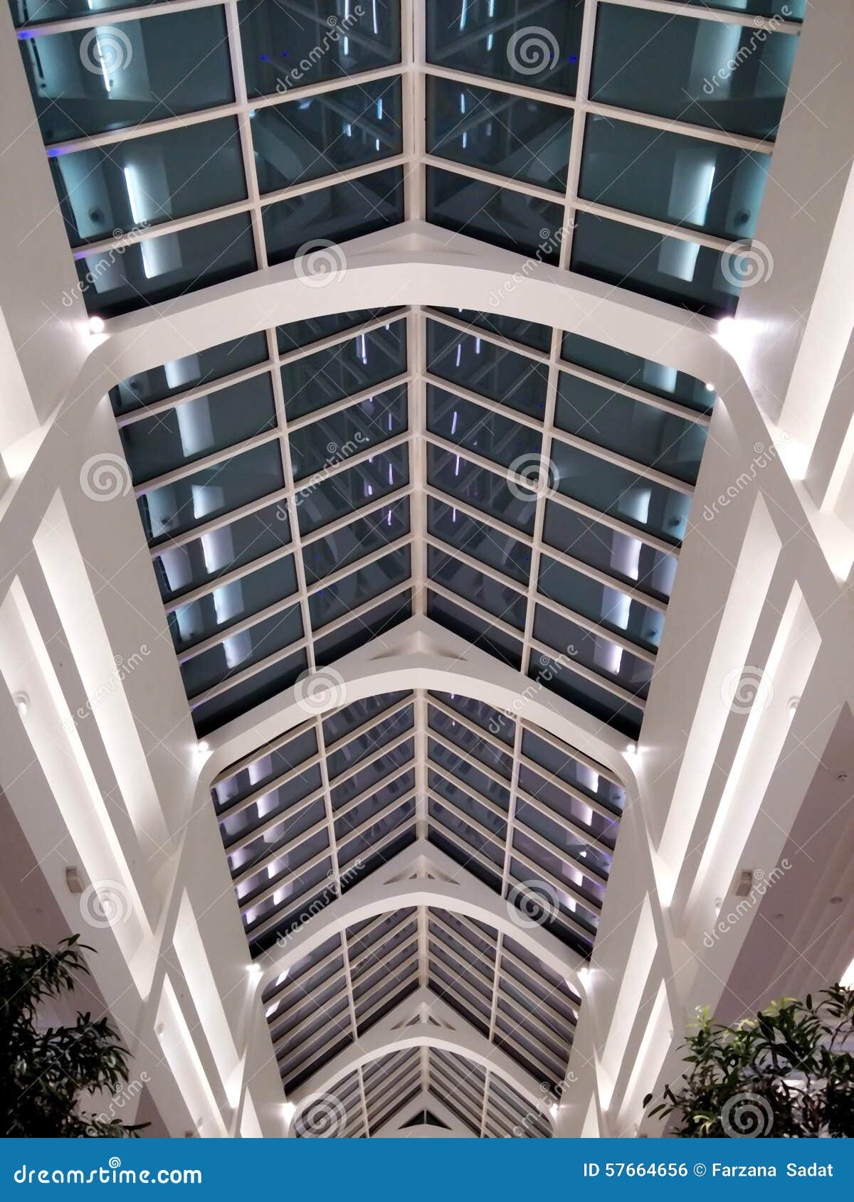 Celing Decoration with Glass Stock Photo - Image of contemporary ...