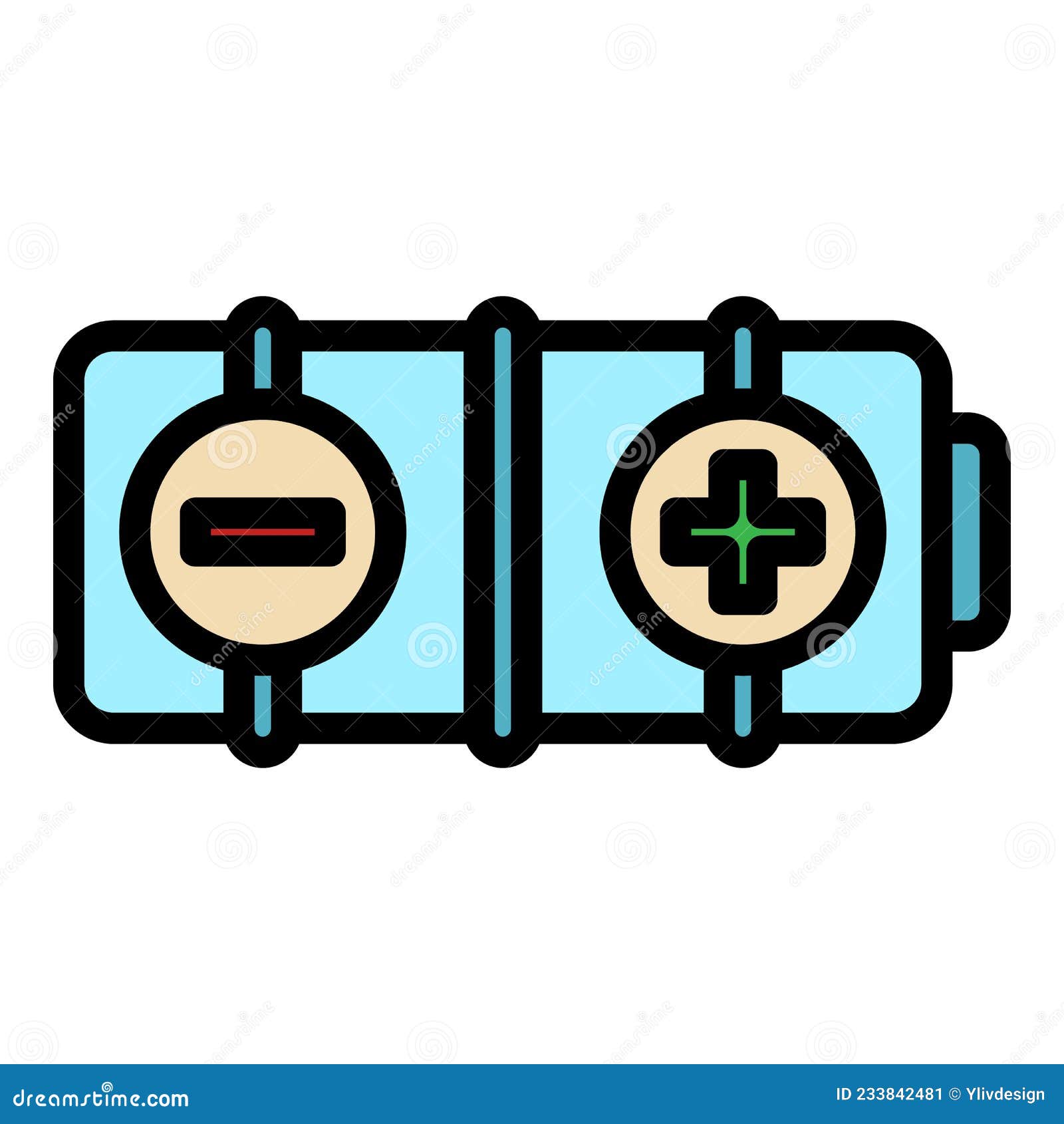 Cell Battery Icon Color Outline Vector Stock Vector - Illustration of ...