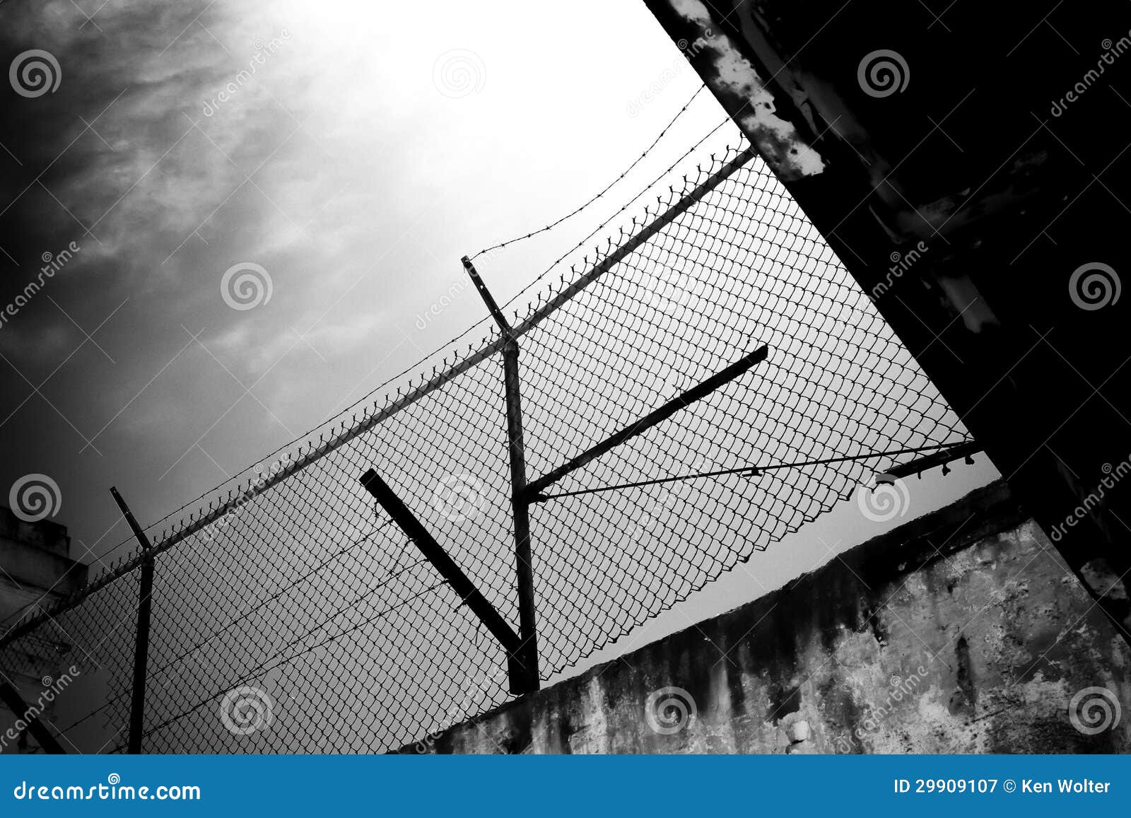 Barbed Wire Overhead View from Alcatraz Island Prison Stock Image ...