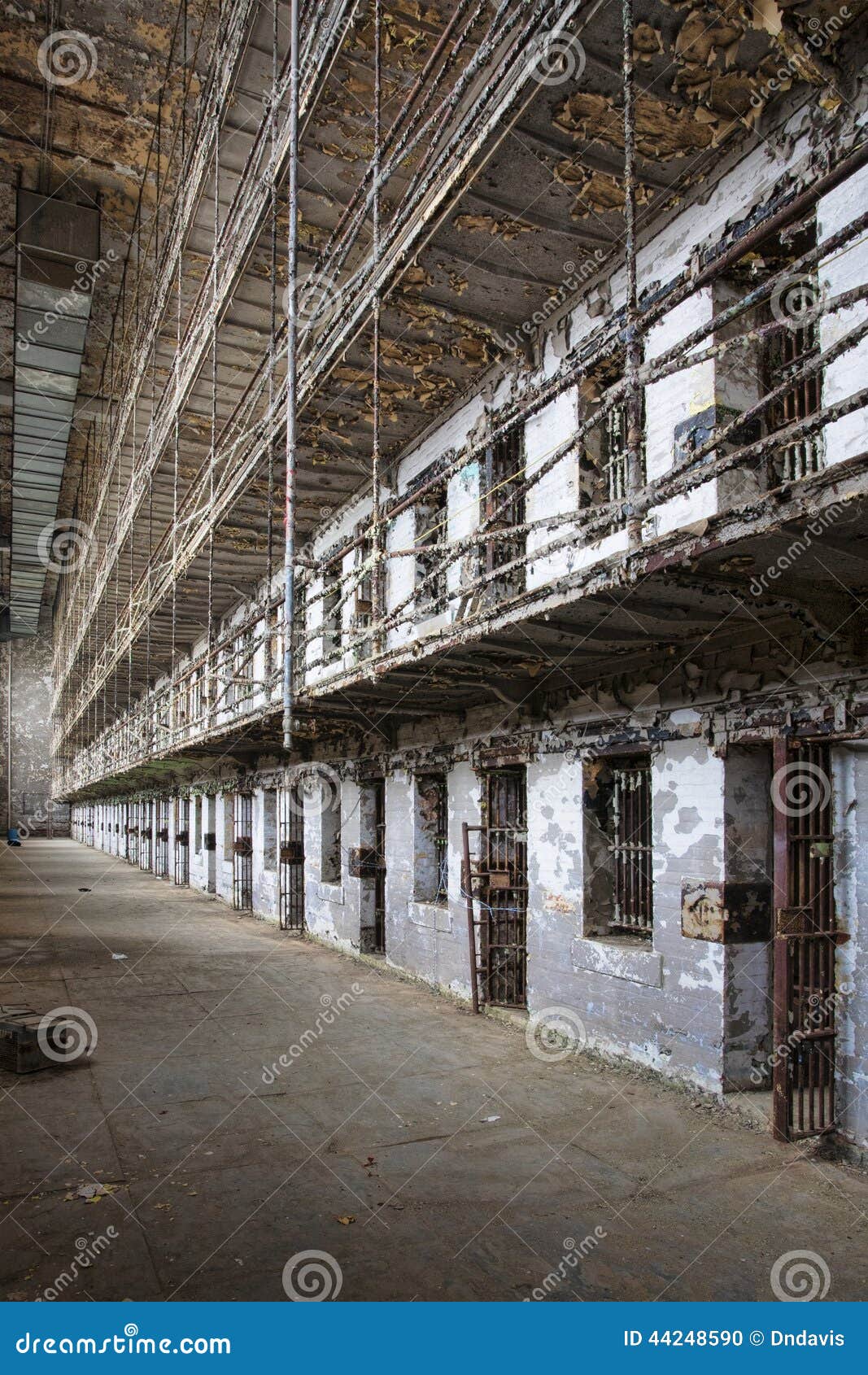 Cell Block of the Inside of an Old Prison Stock Photo - Image of ...