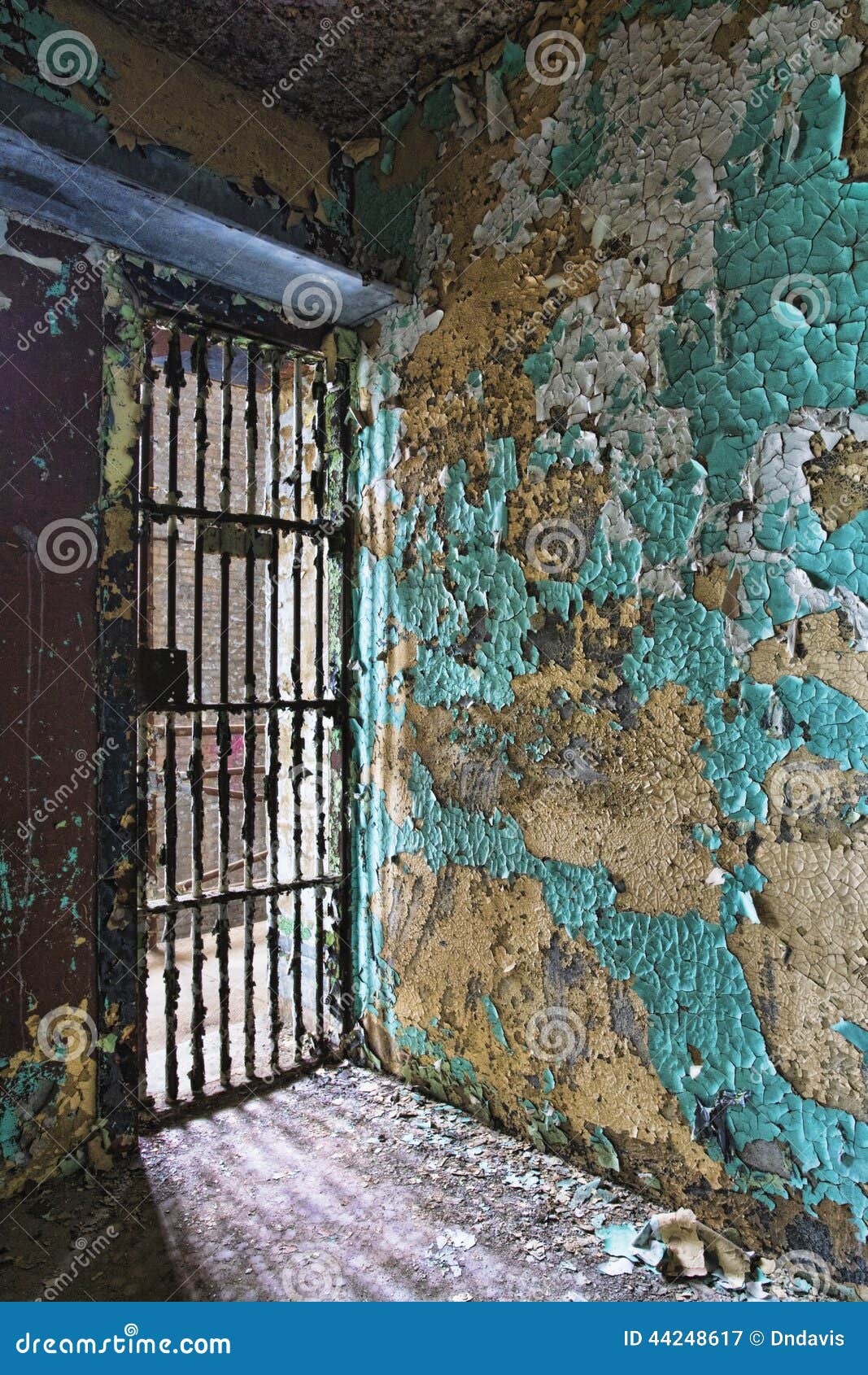 Cell Block of the Inside of an Old Prison Stock Image - Image of ...