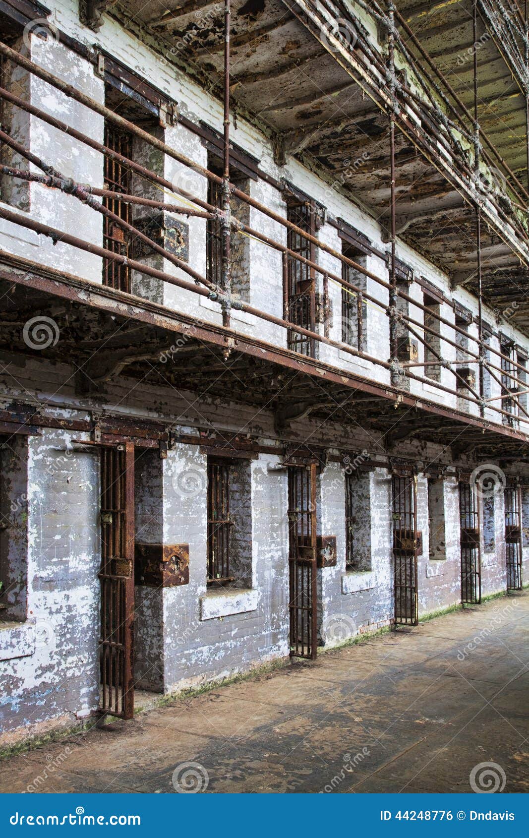 Cell Block of the Inside of an Old Prison Stock Photo - Image of ...