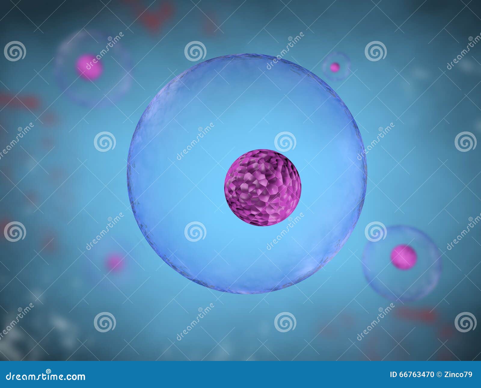 Cell with blue background stock illustration. Illustration of medicine ...