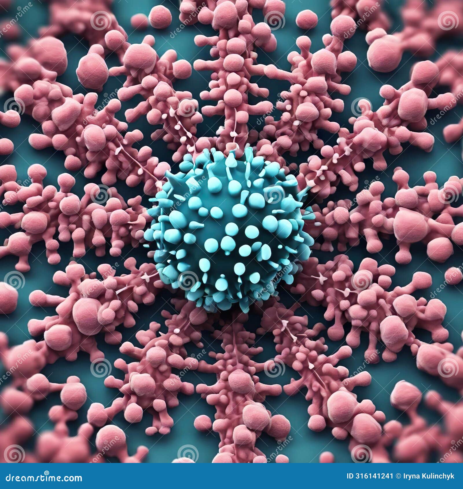 Cell Of A Dangerous Virus Under A Microscope 3d Micro World Stock Illustration Illustration