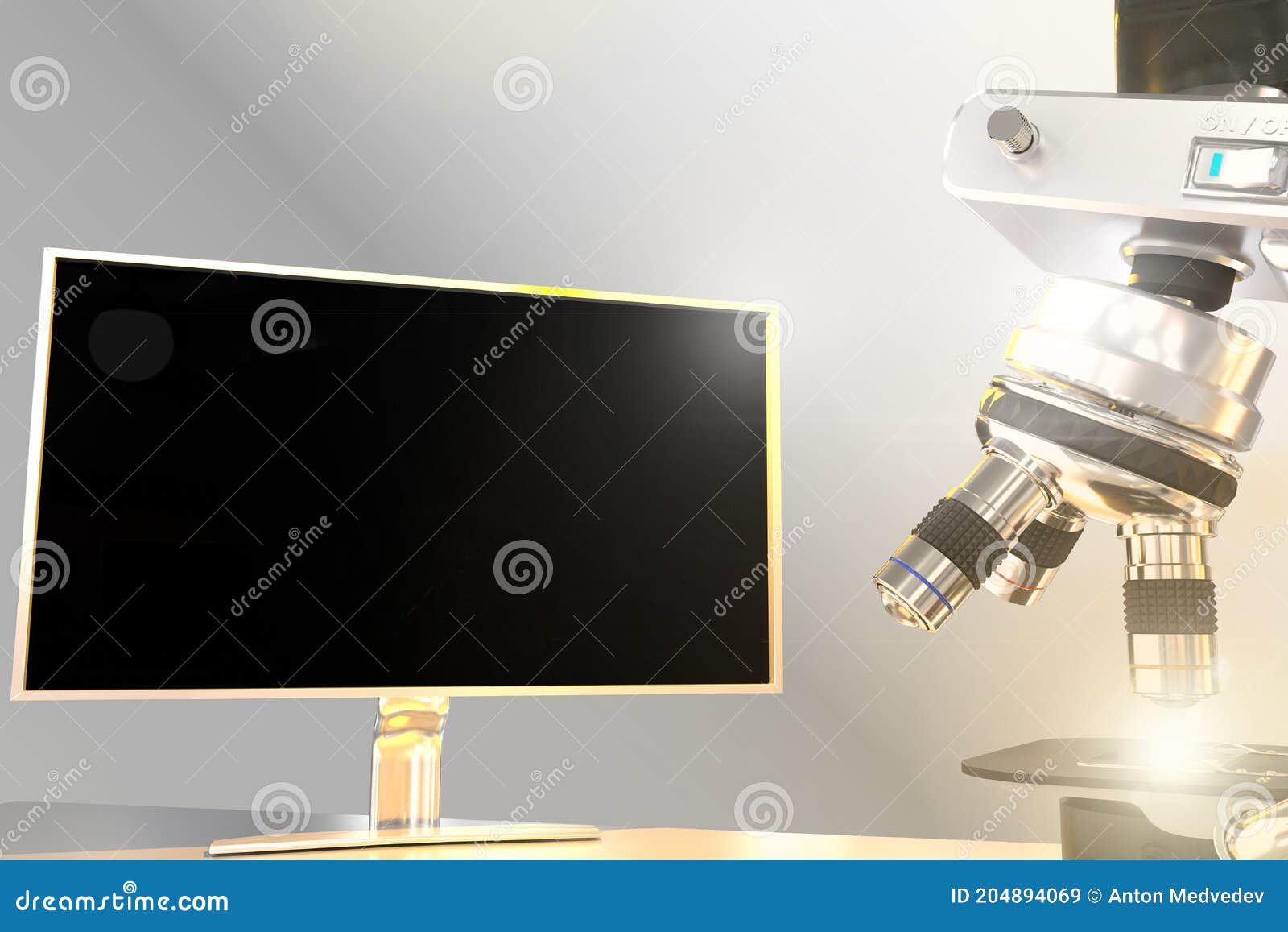 Virus Development Concept, Object 3D Illustration of Lab Hi-tech ...