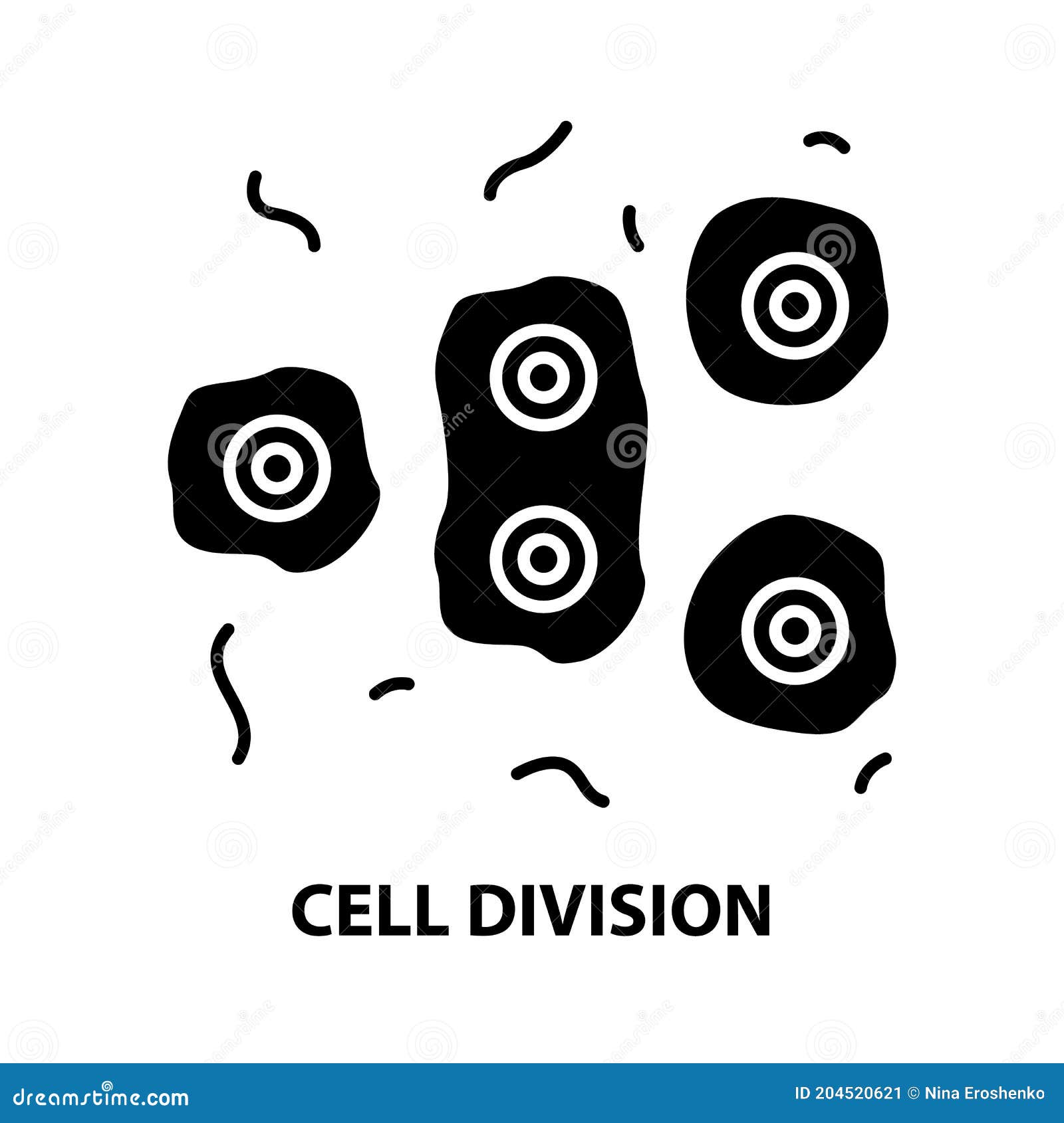 Cell Division Icon Black Vector Sign with Editable Strokes Concept ...