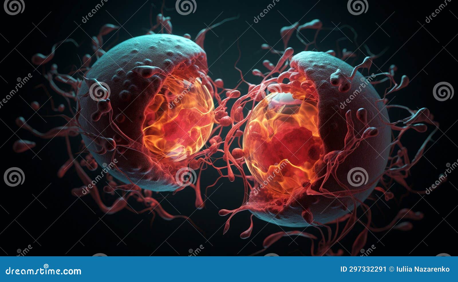 Cell Division with Minor Problems. AI Generated Stock Image - Image of ...