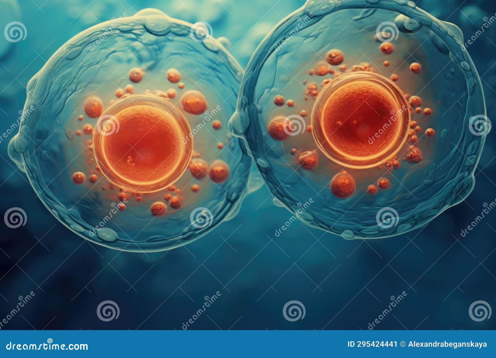 Cell Division during Mitosis Under a Microscope Stock Illustration ...