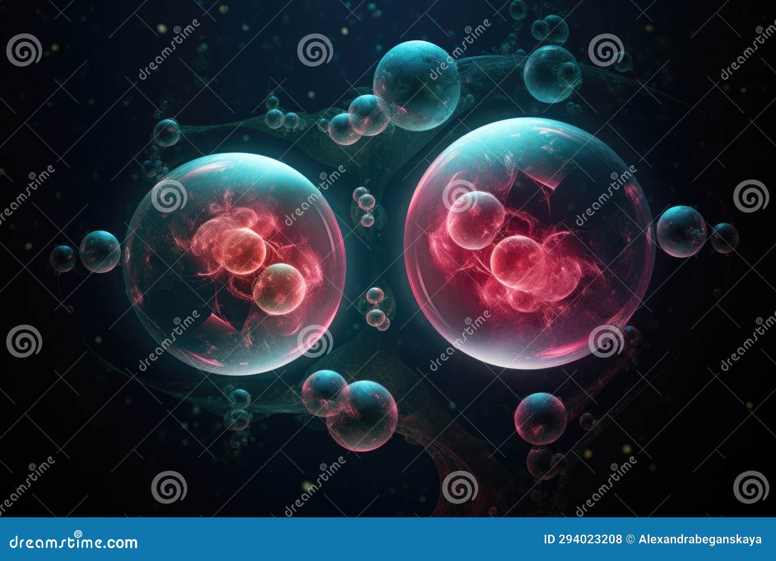 Cell Division during Mitosis Under a Microscope Stock Illustration ...