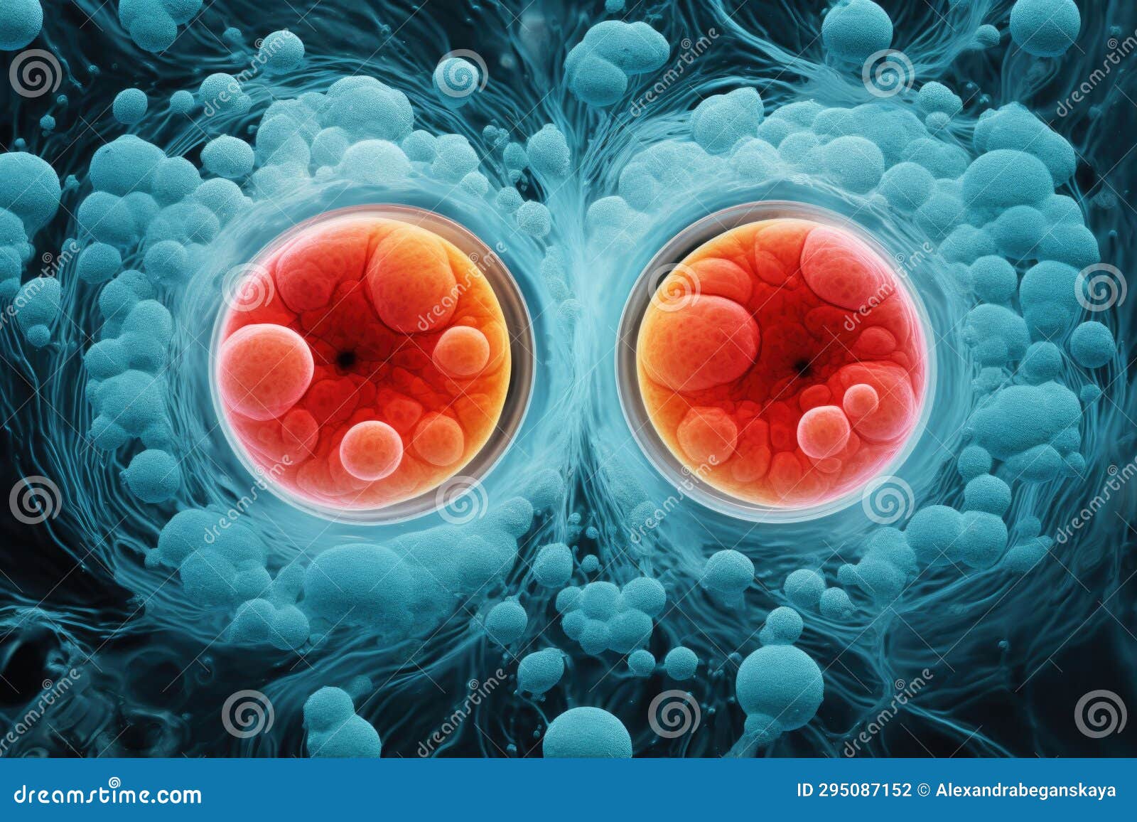Cell Division during Mitosis Under a Microscope Stock Illustration ...