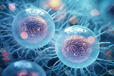 Cell Division during Mitosis Under a Microscope Stock Illustration ...