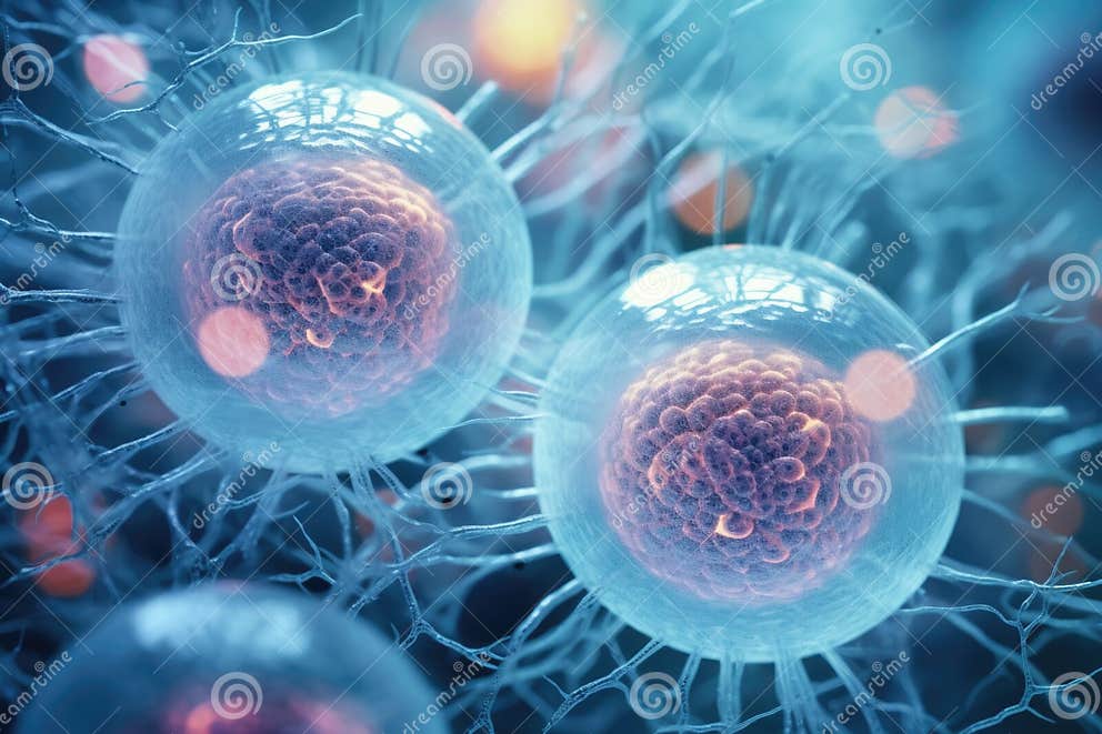 Cell Division during Mitosis Under a Microscope Stock Illustration ...
