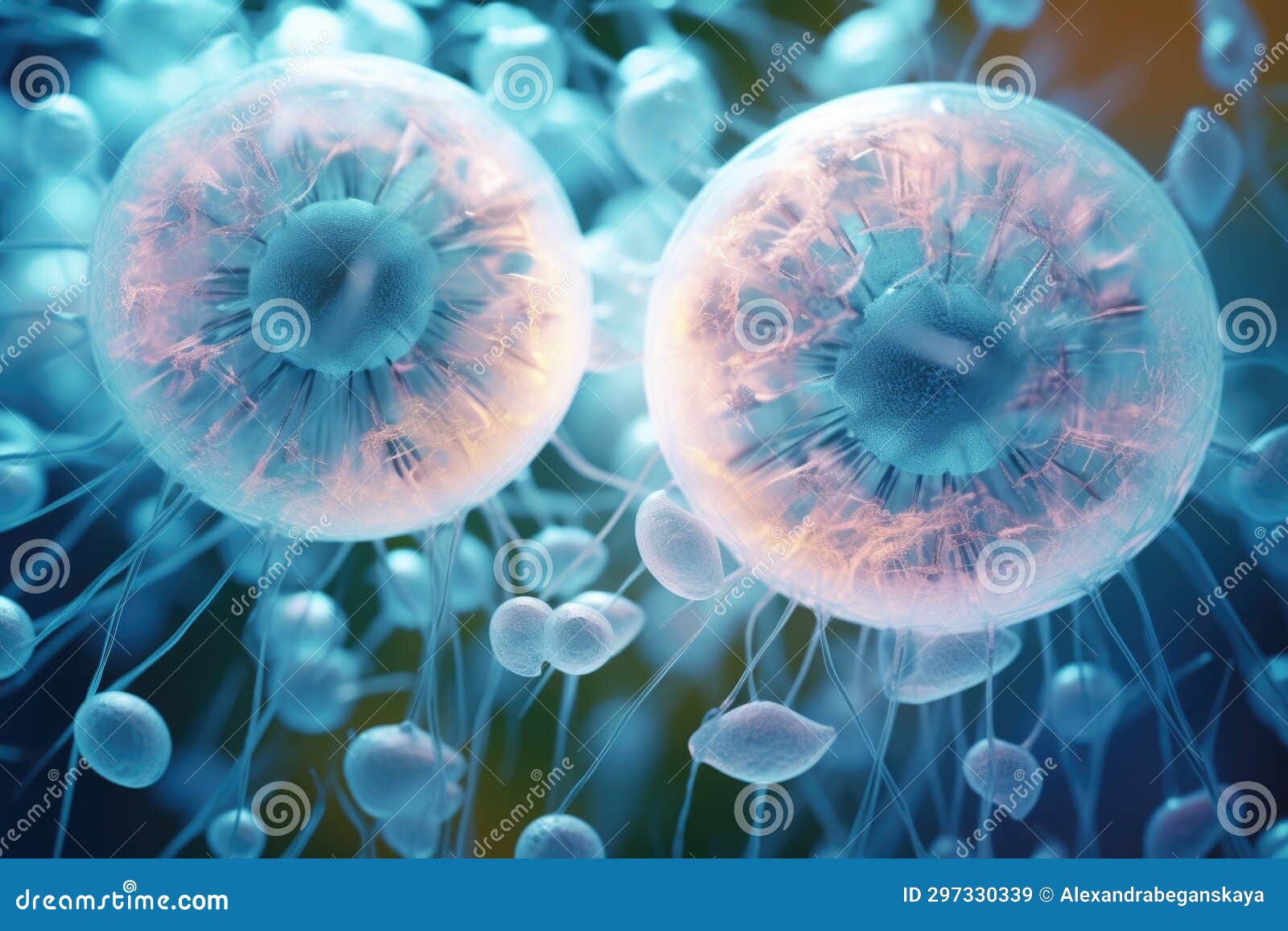 Cell Division during Mitosis Under a Microscope Stock Illustration ...
