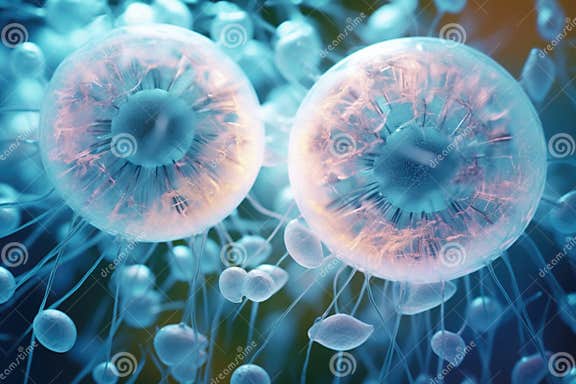 Cell Division during Mitosis Under a Microscope Stock Illustration ...